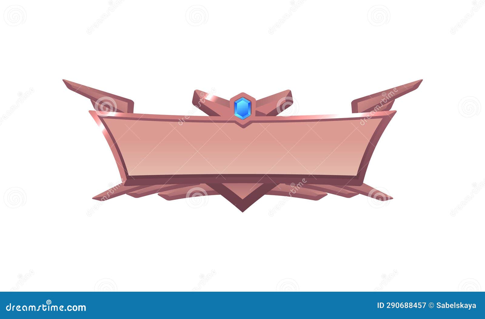 Metal Decorative Frame for Interface Ui Ux Game, Vector Cartoon Bronze ...