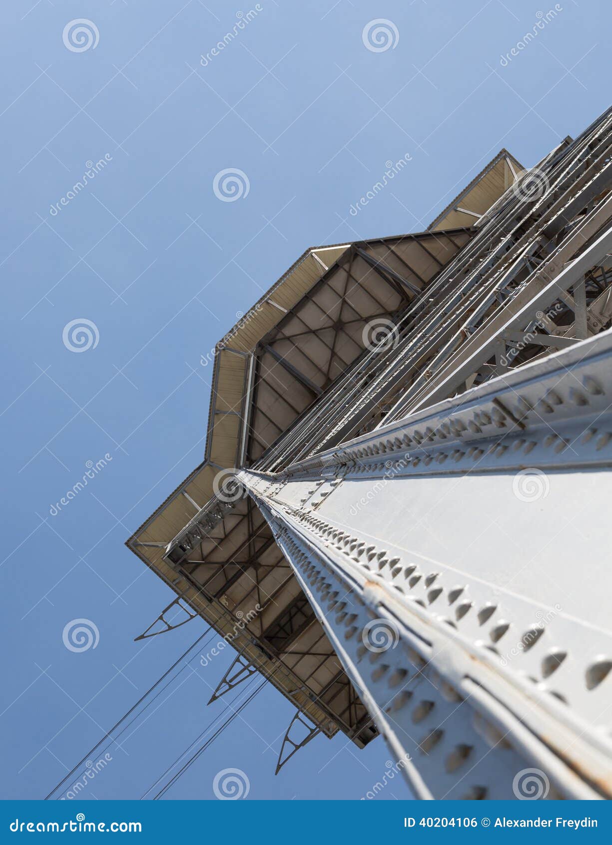 Metal Designs Inside of a Tower of a Ropeway in Barcelona, Spain Stock ...