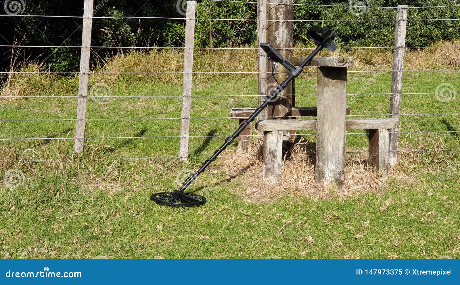 Metal Detecting On A Farm Stock Image Image Of Field 147973375