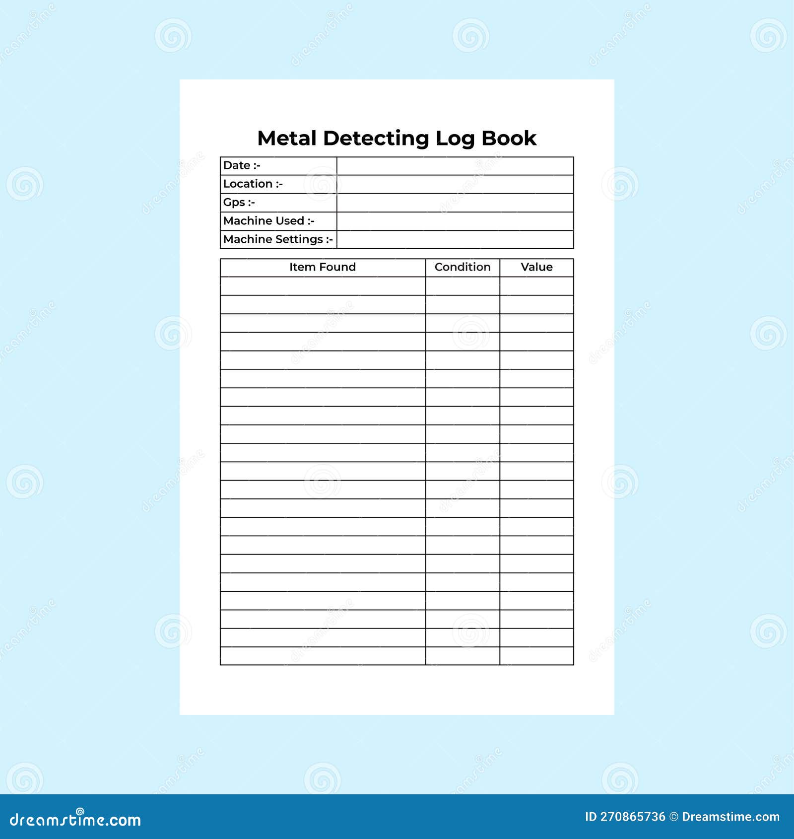 Metal Detecting KDP Interior Notebook. Antique Item Digging Information ...