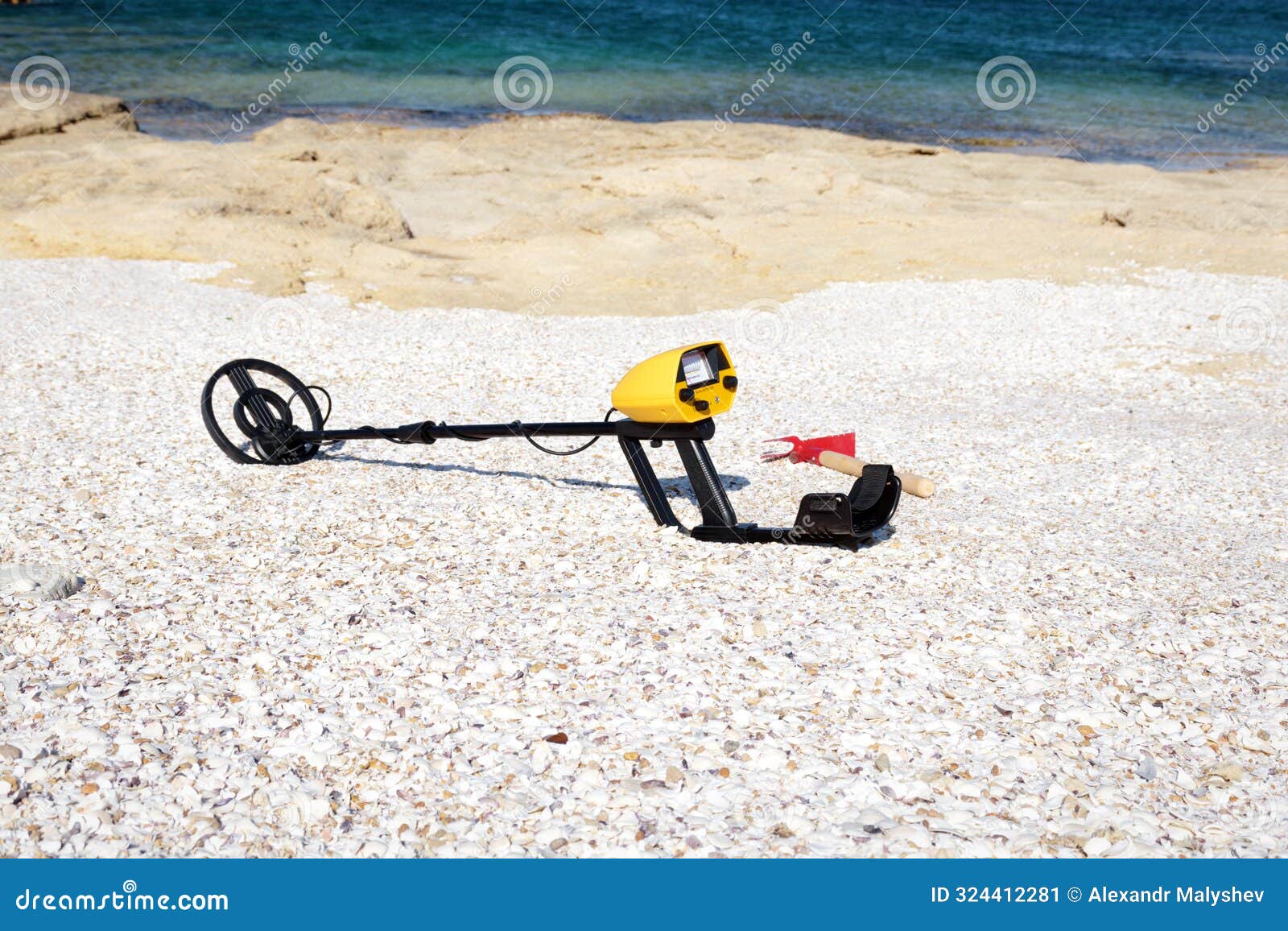 Metal Detector on the Beach Stock Image - Image of exploring, money ...