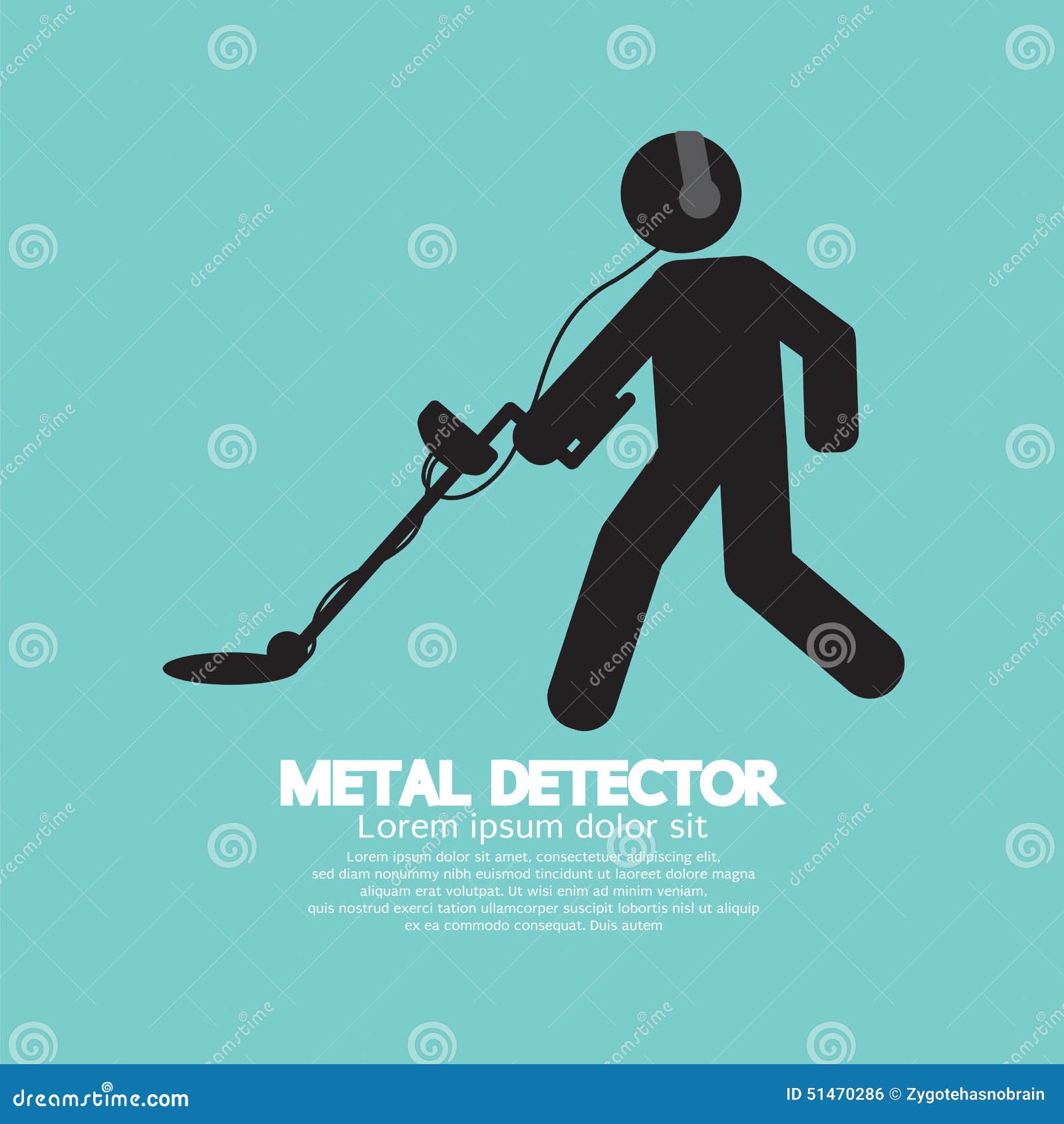 Metal Detector Black Graphic Symbol Stock Vector - Illustration of ...