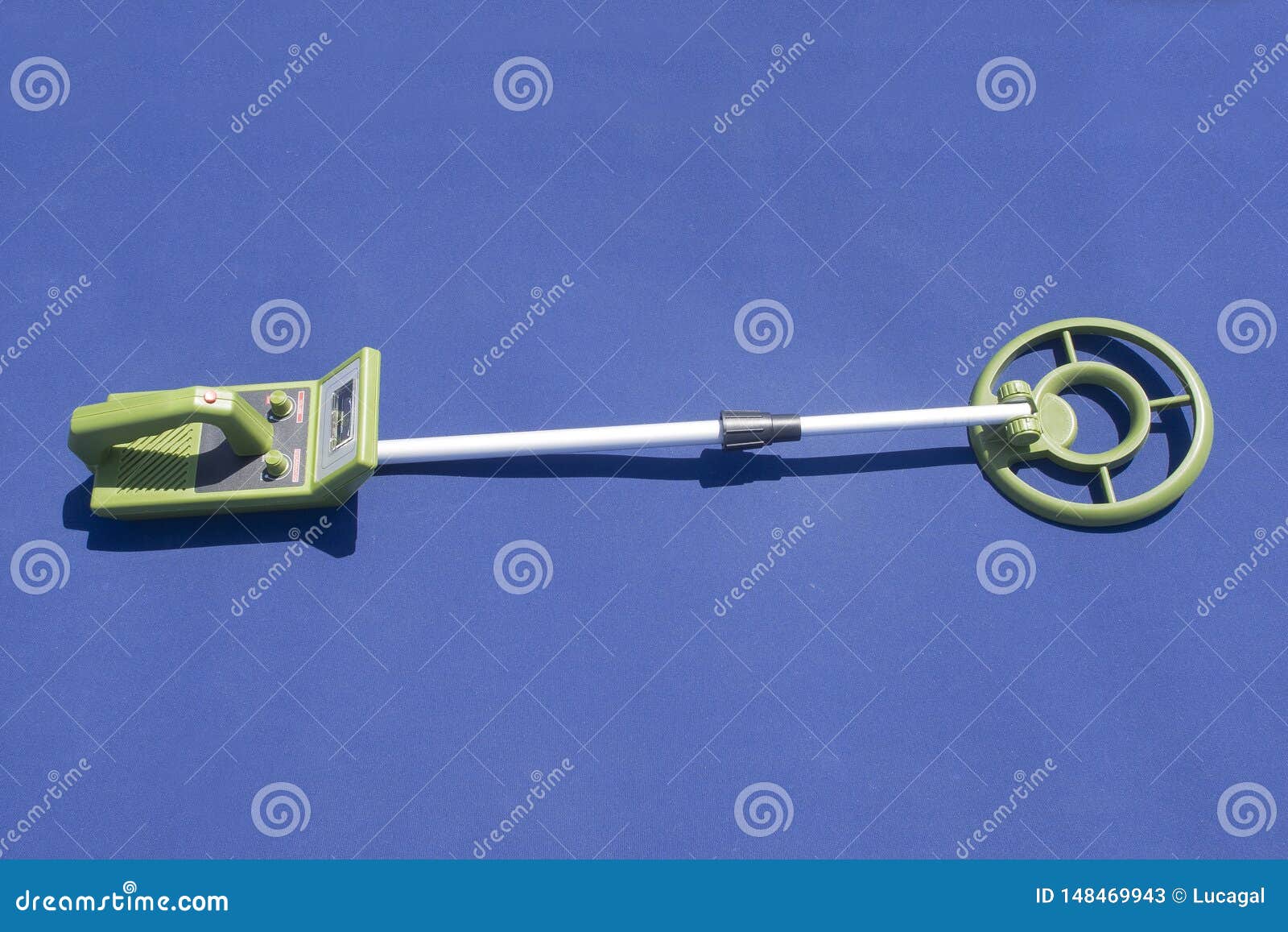 Metal Detector on a Blue Surface Stock Image - Image of hobby, blue ...