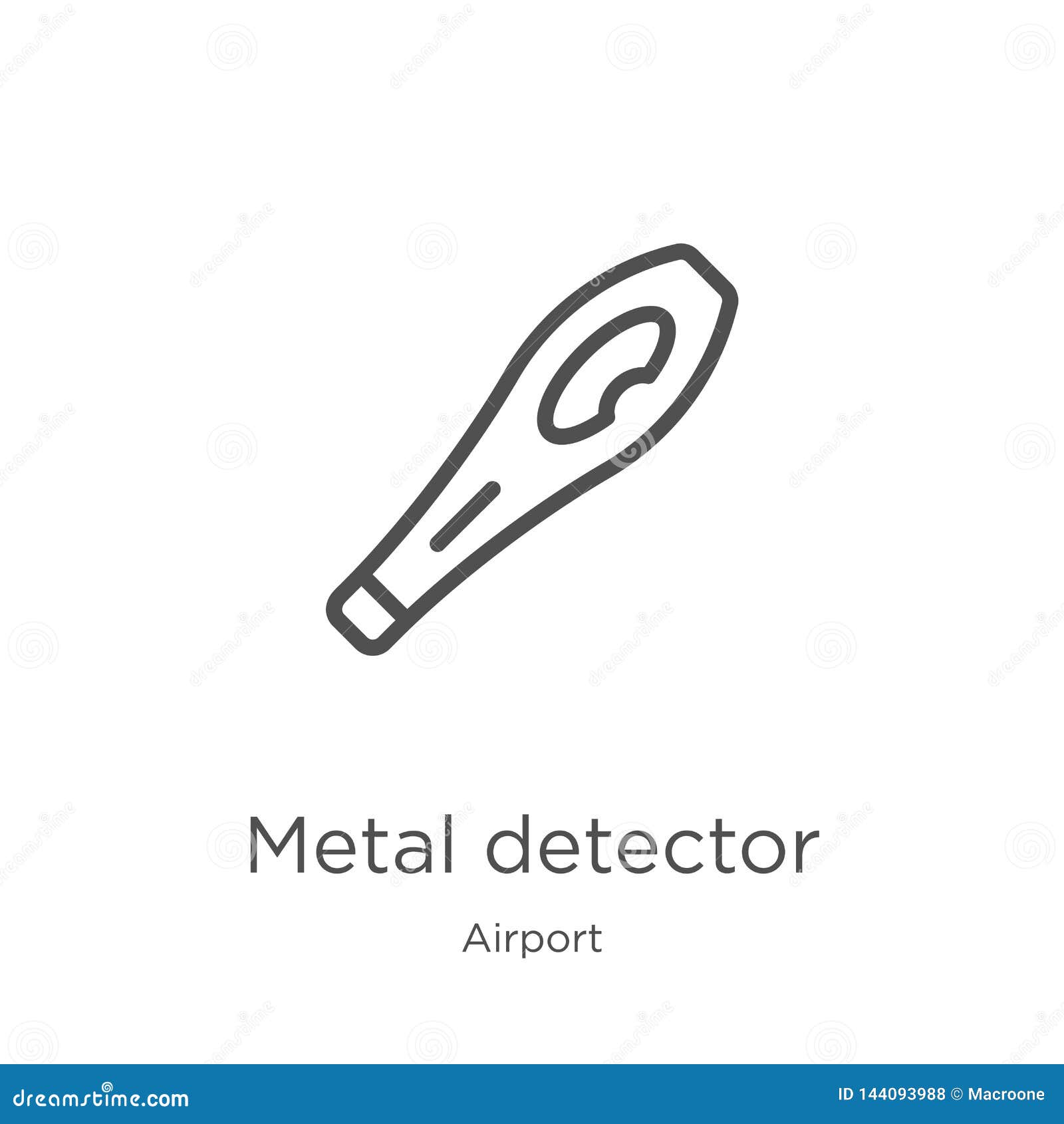 Metal Detector Icon Vector from Airport Collection. Thin Line Metal ...
