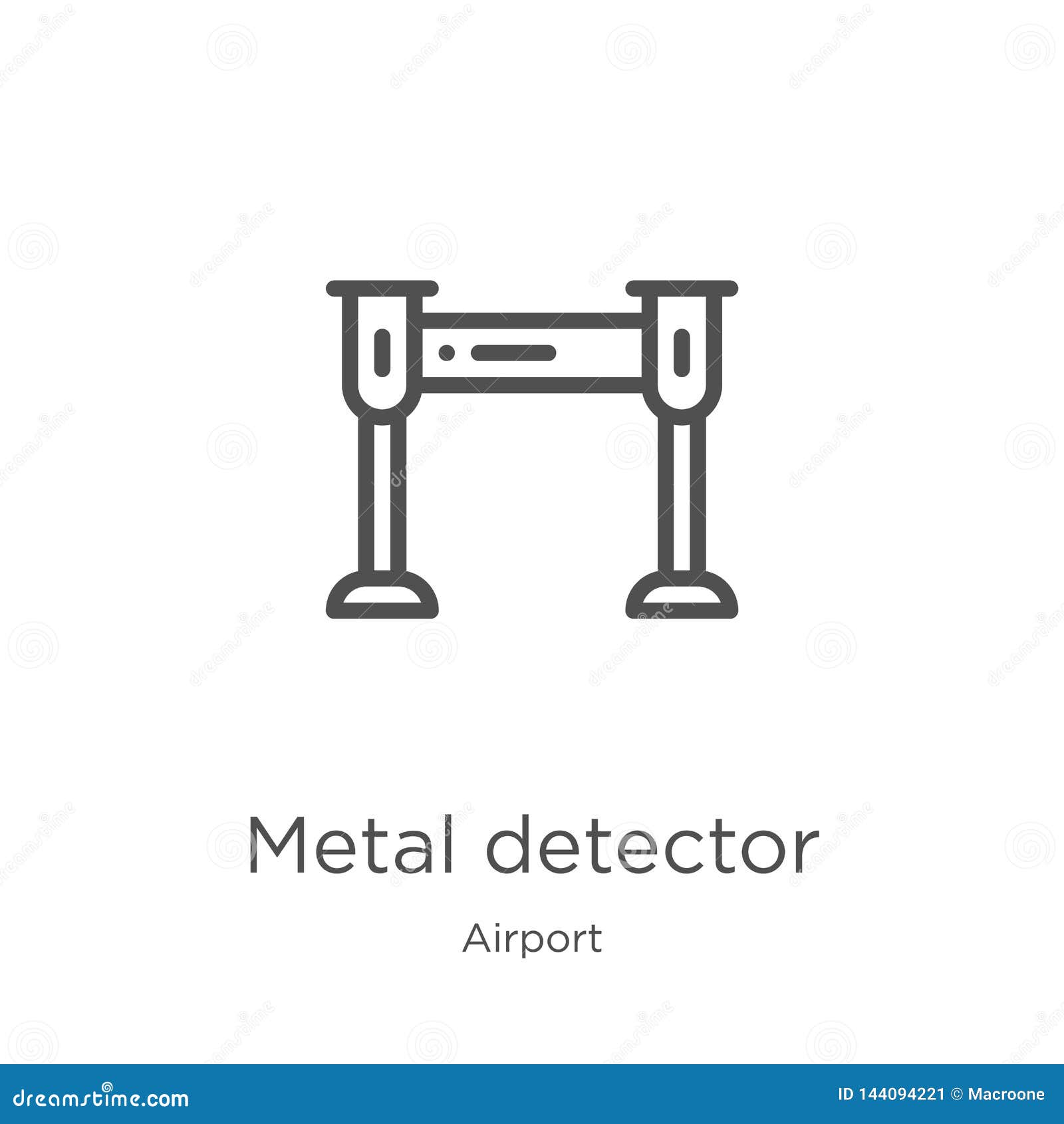 Metal Detector Icon Vector from Airport Collection. Thin Line Metal ...