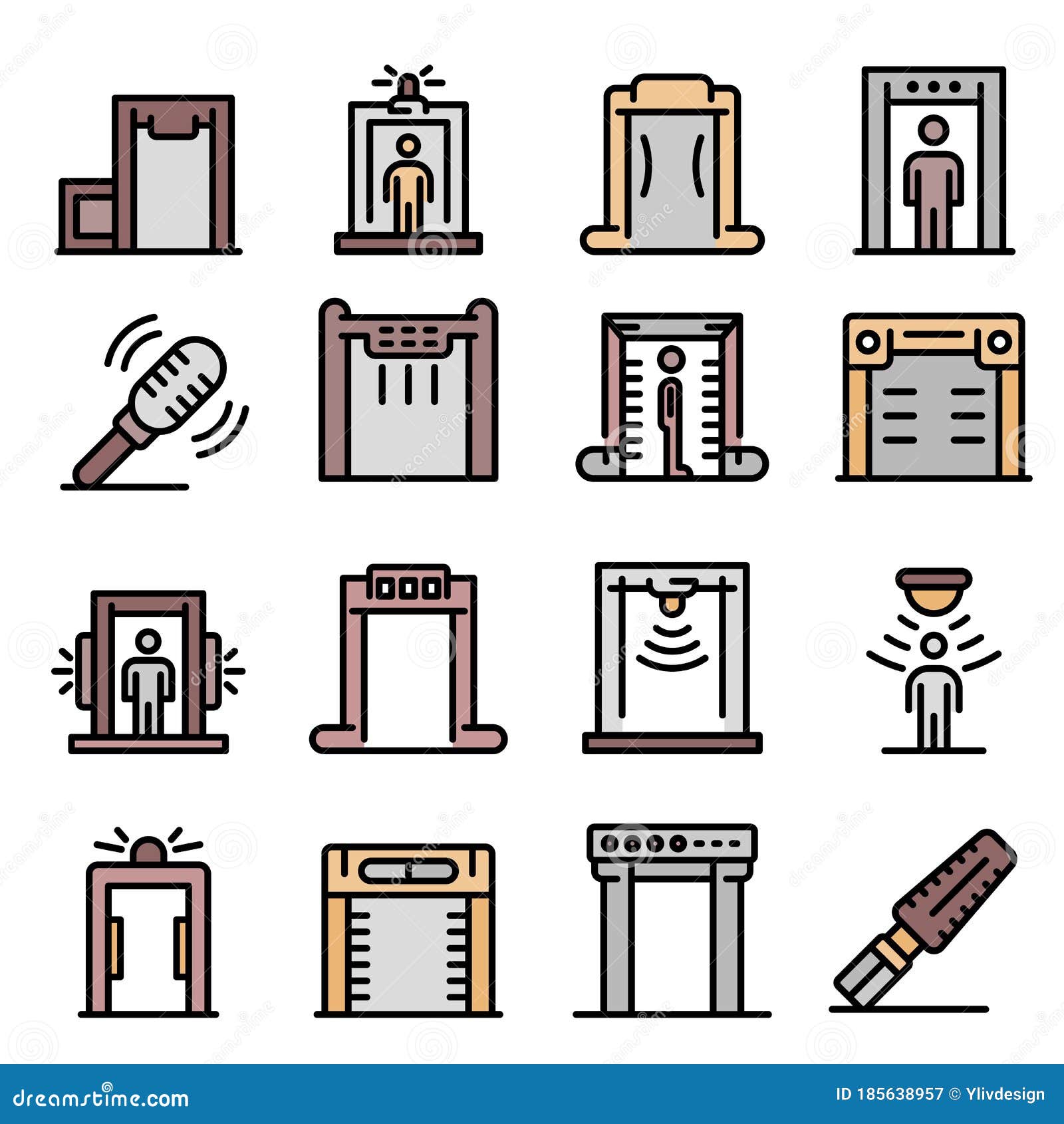 Metal Detector Icons Set, Outline Style Stock Vector - Illustration of ... Metal Detector Icons Set, Outline Style Stock Vector - Illustration of ...