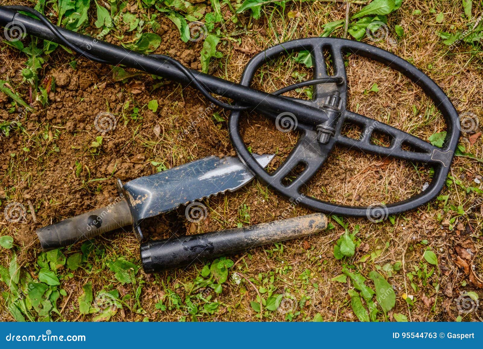 Metal Detector, Pinpointer and Knife Stock Image - Image of equipment ...