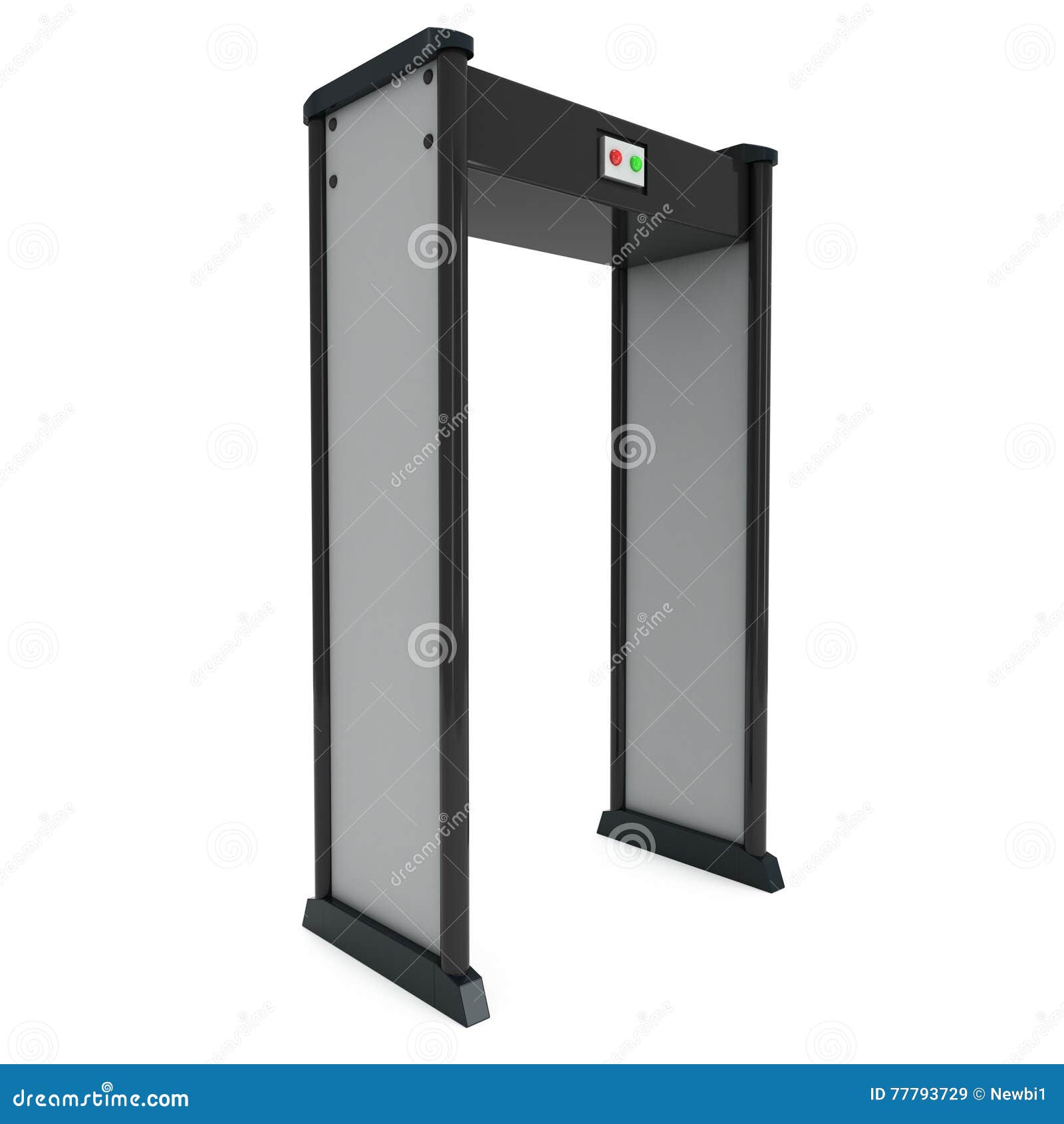 Metal Detector Scanner. 3D Render on White. Stock Illustration ...