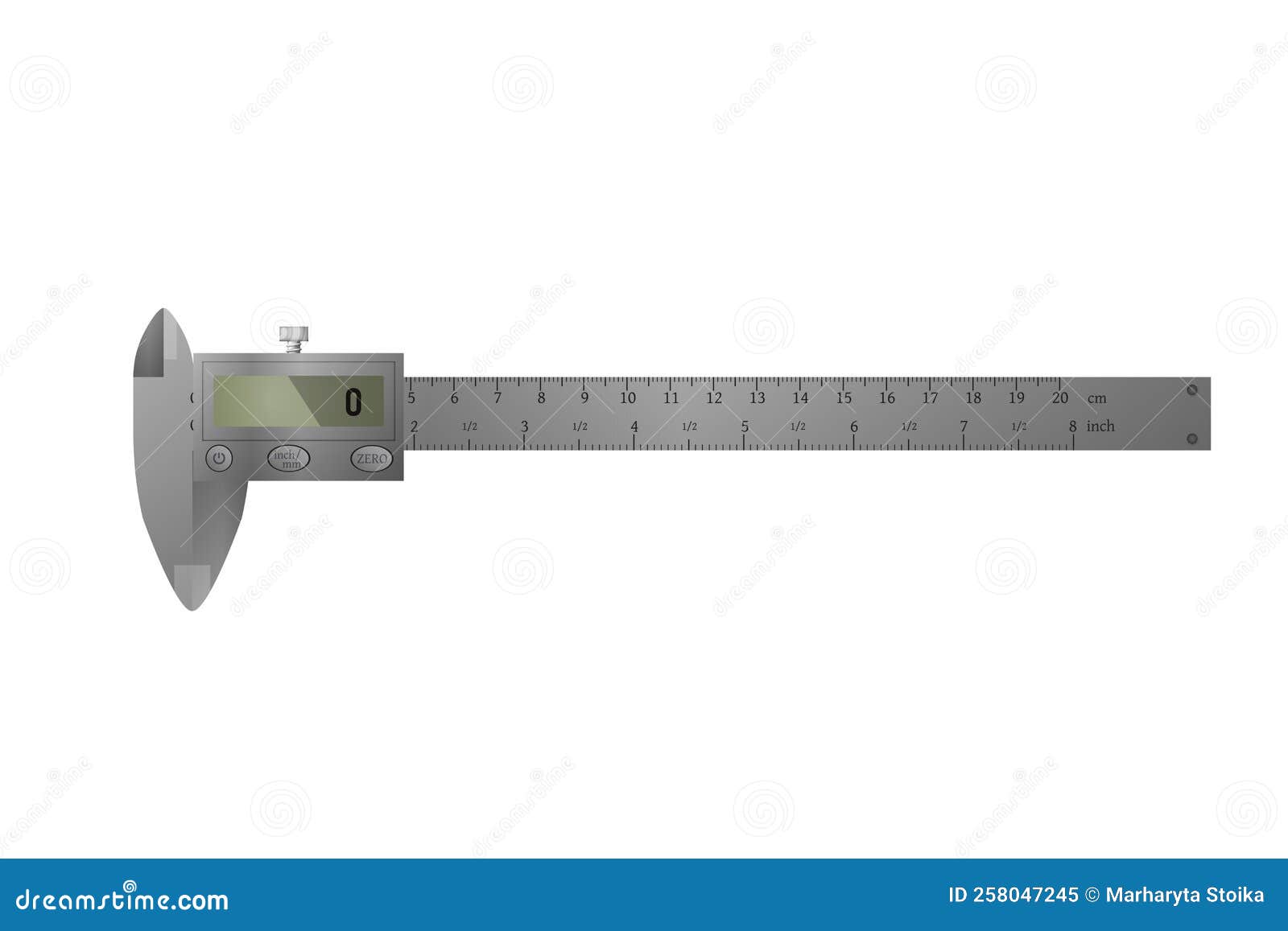 Metal Digital Vernier Caliper with Display Vector Illustration. Stock ...