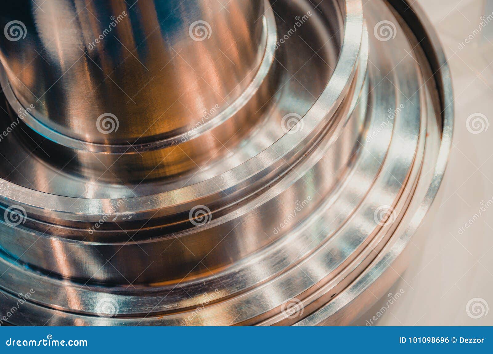 Metal Disk Detail with Different Light Reflections. Stock Photo - Image ...