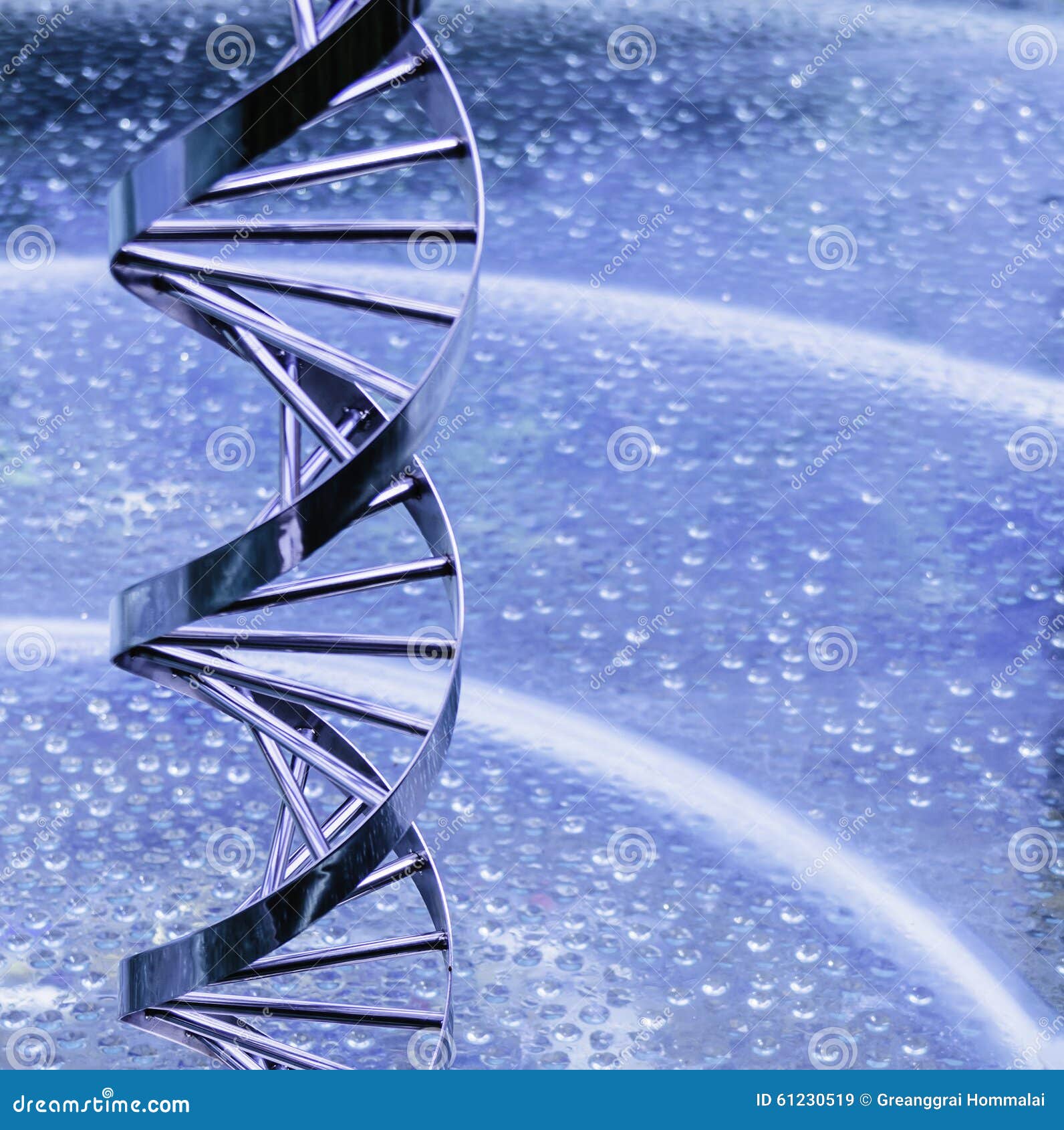 Metal DNA strands model stock image. Image of model, biology - 61230519