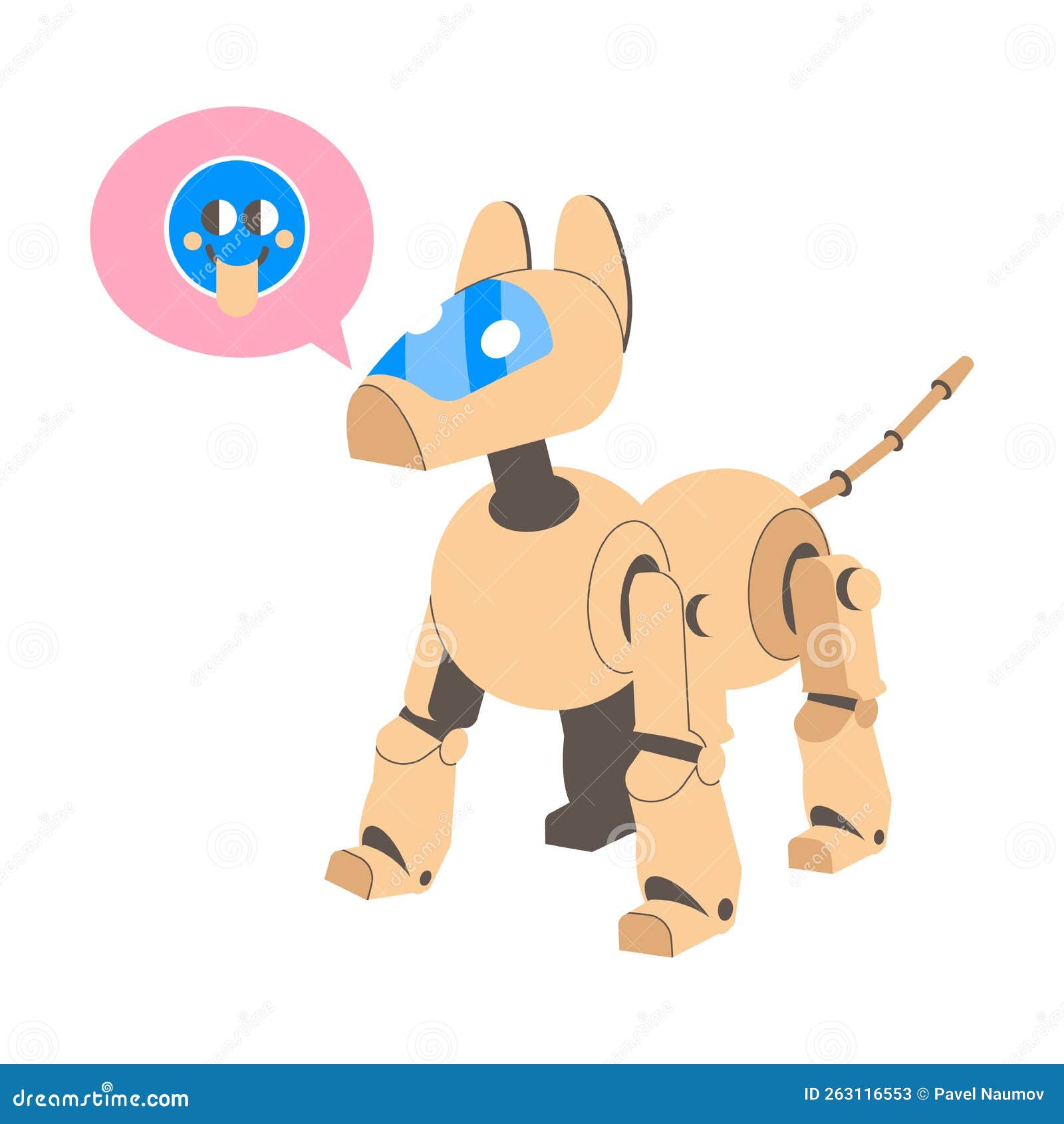 Metal Dog Robot Machine with Limbs and Friendly Emotion Vector ...