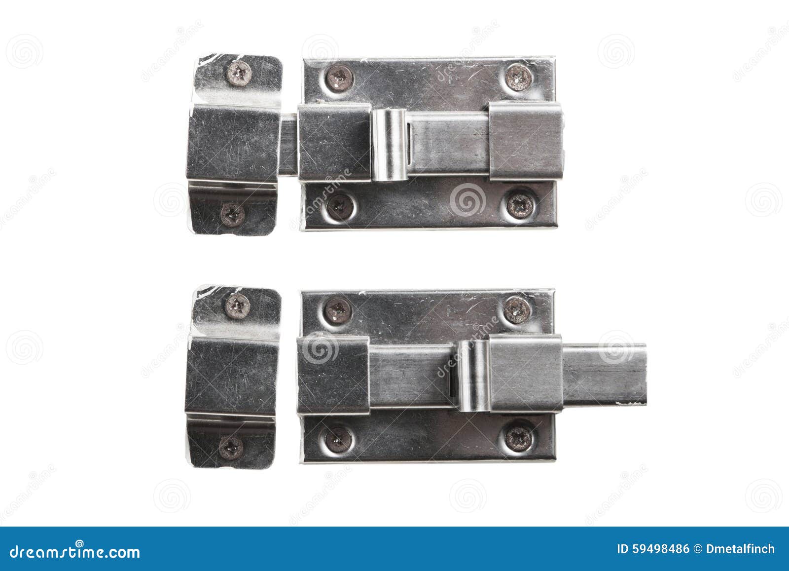 Metal door bolt stock photo. Image of isolated, fasteners - 59498486