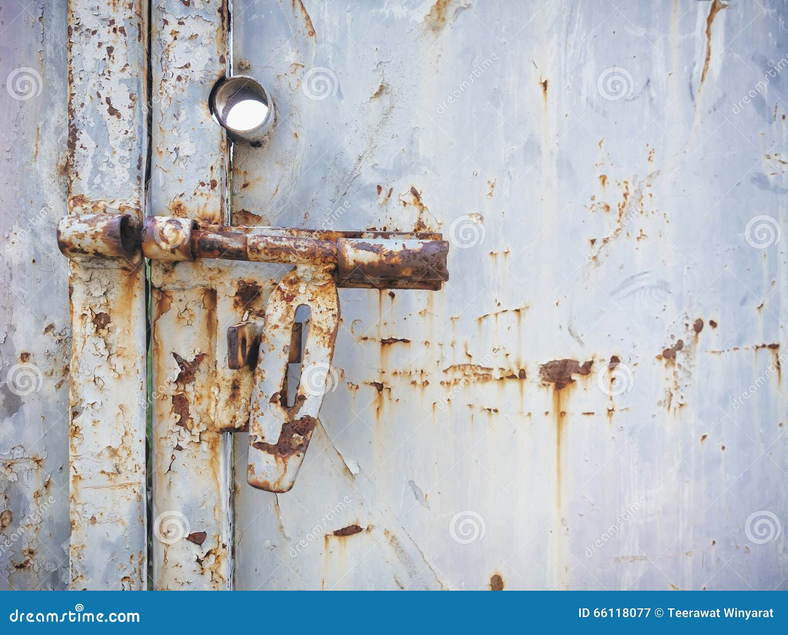Metal Door Gate Lock Rusty Textured Surface Background Stock Image ...