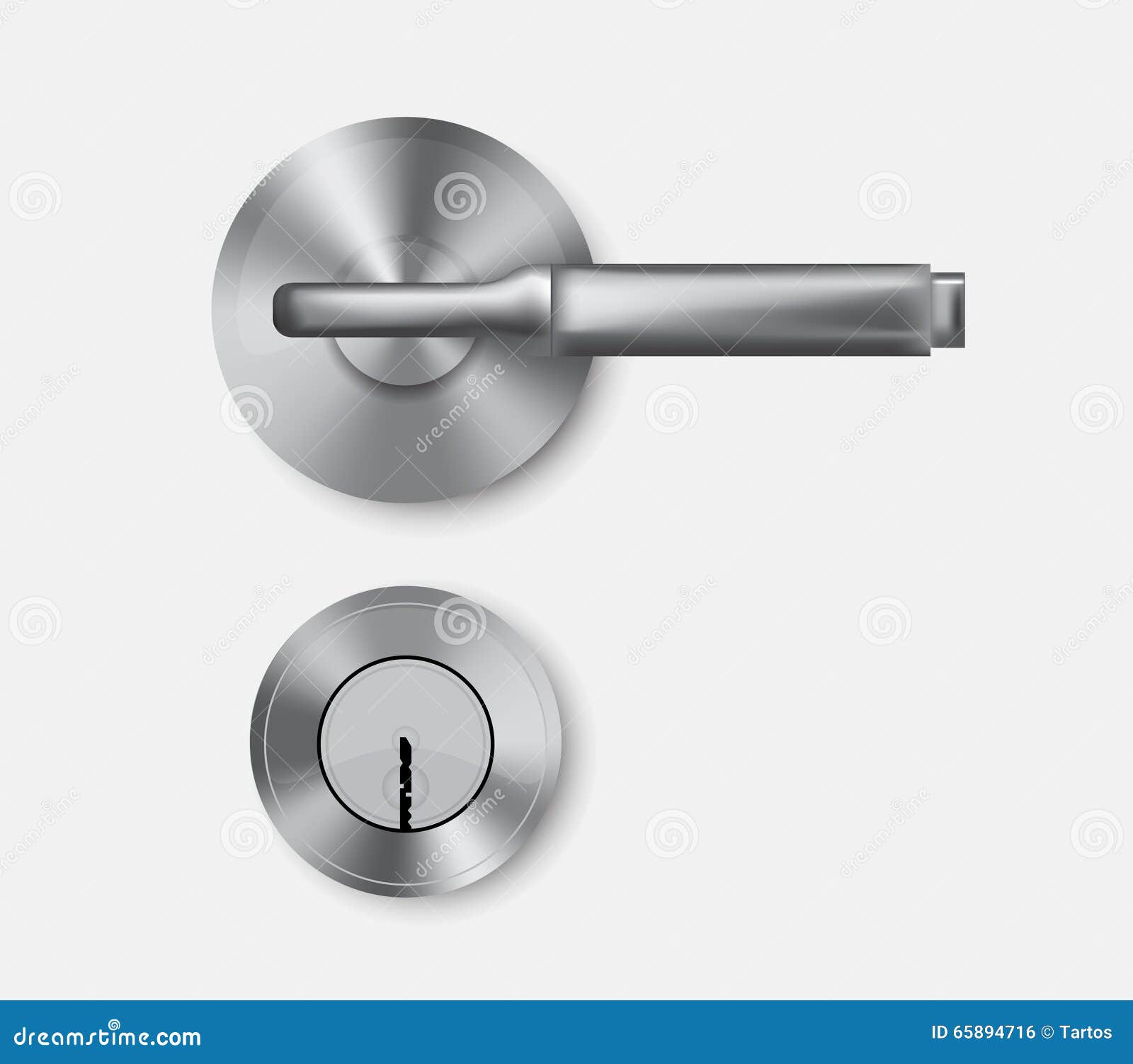 Metal Door Handle and Door Lock. Stock Vector - Illustration of handle ...