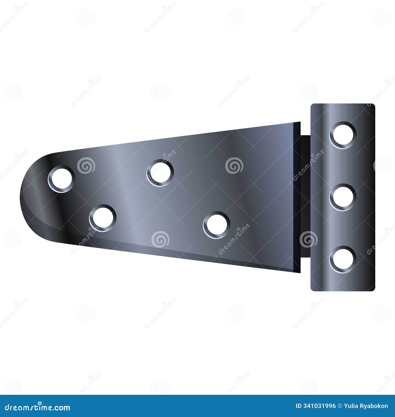 Metal Door Hinge Connecting Two Objects Stock Vector - Illustration of ...