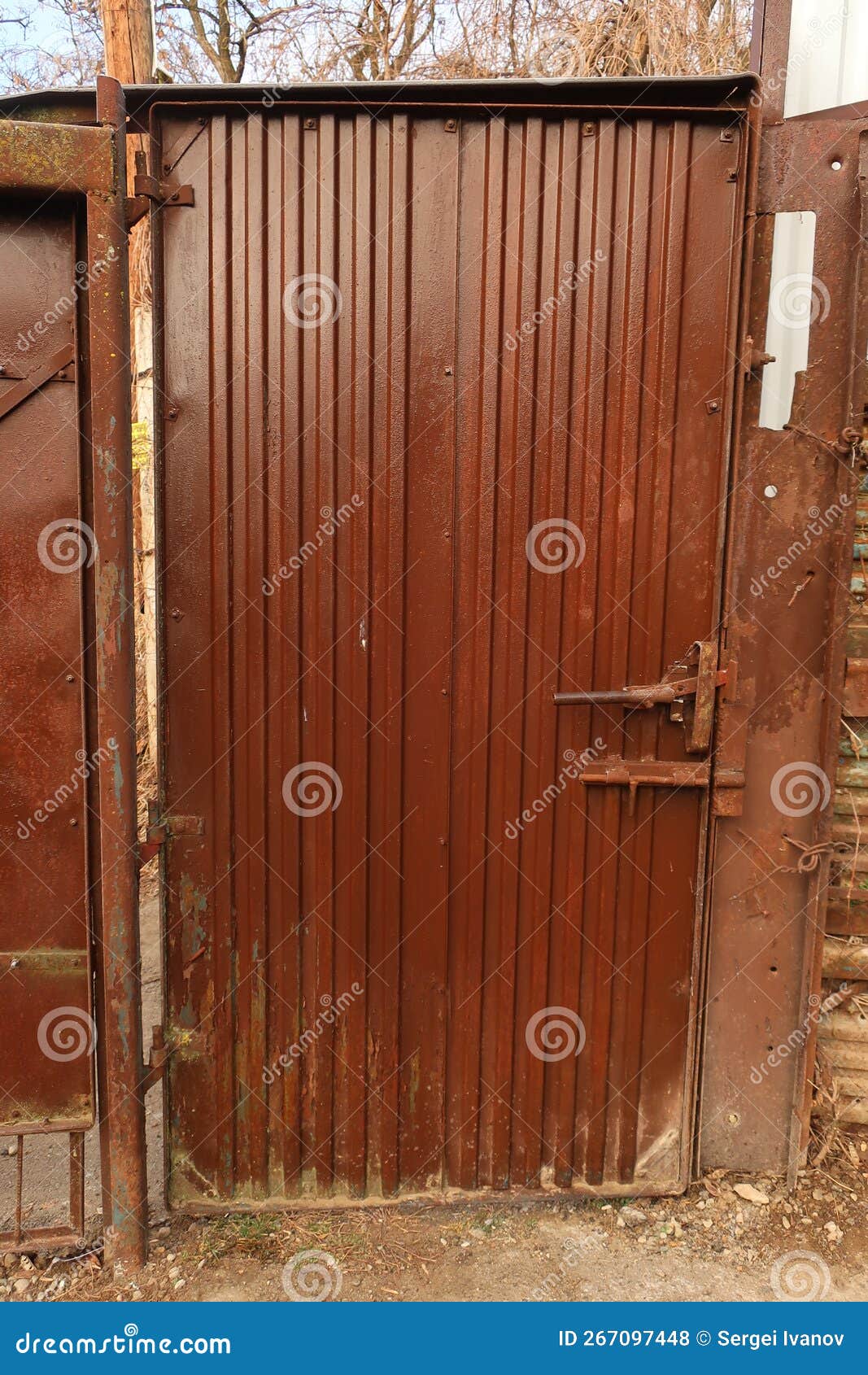 Metal Door with an Interesting Lock Design Stock Photo - Image of lock ...