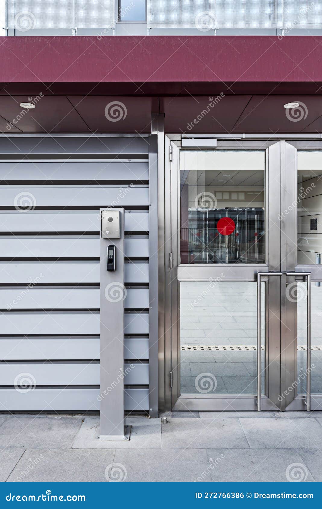 Metal Door of an Office Building with Ty Lock Stock Photo - Image of ...