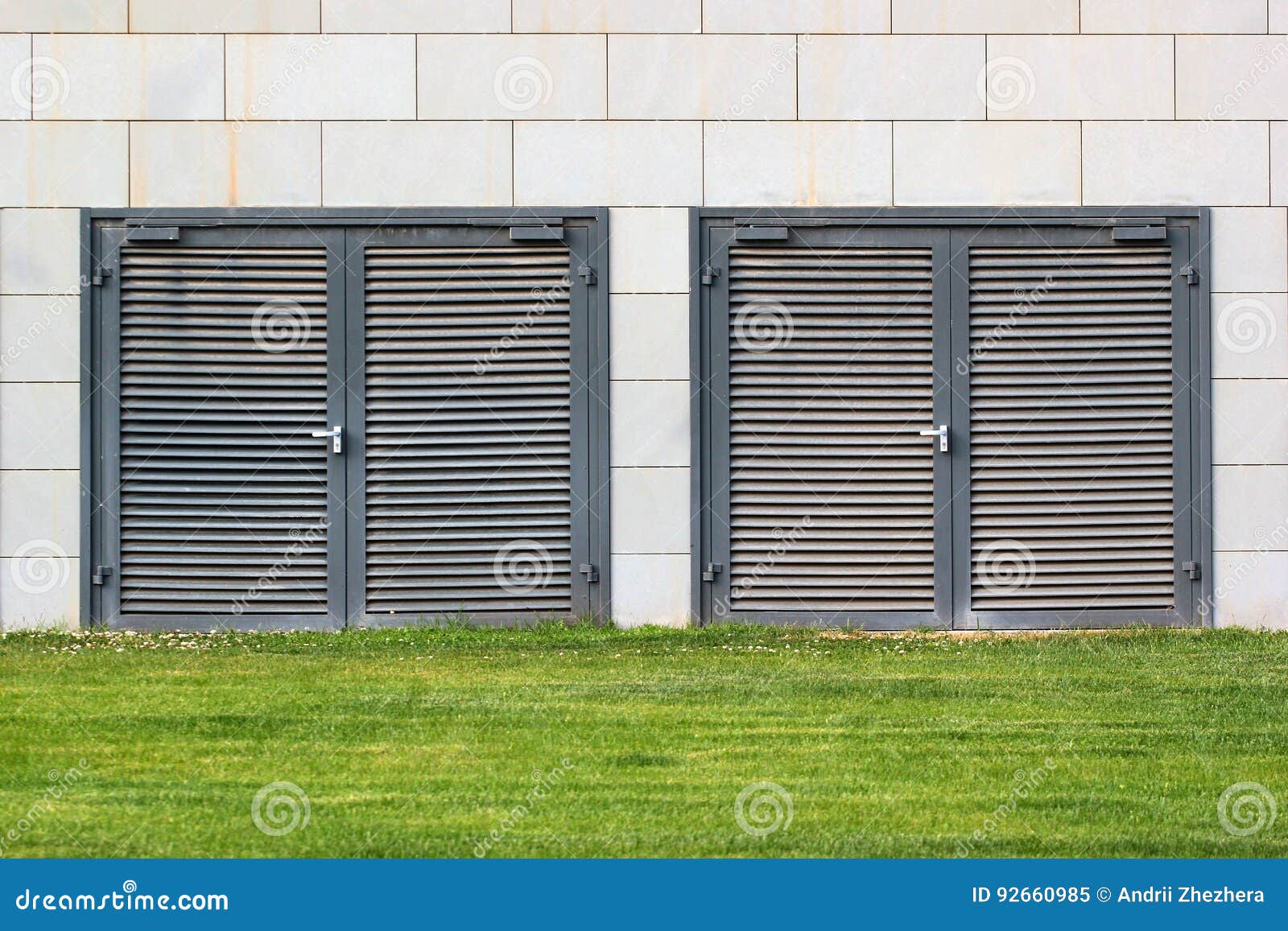 Metal Doors of Electrical Substation Stock Image - Image of grass ...