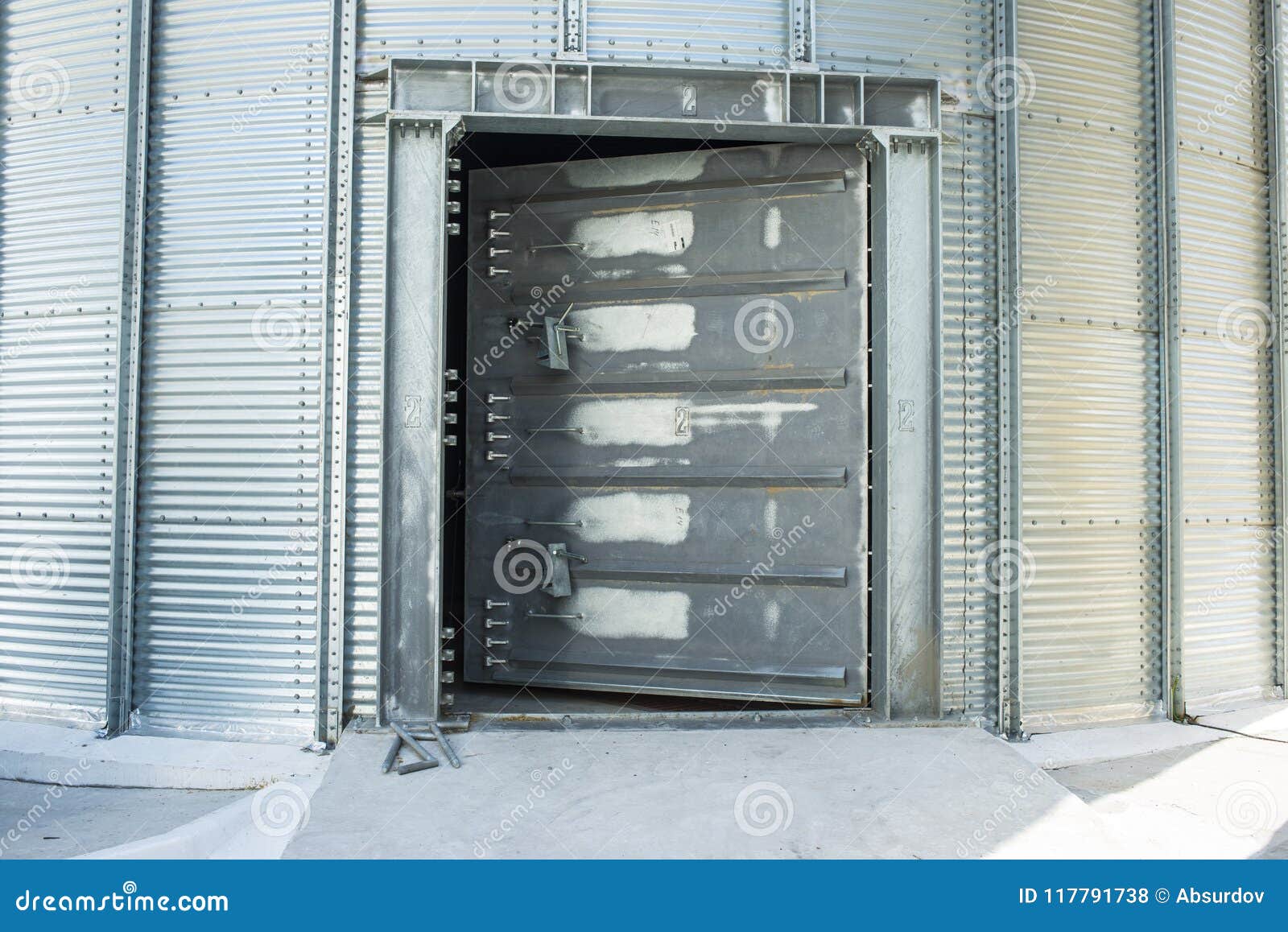 Metal Doors in a Grain Storage Tank Stock Photo - Image of husbandry ...