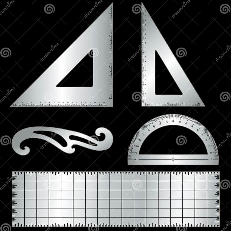 Metal Drafting Tools stock vector. Illustration of curve - 12095319