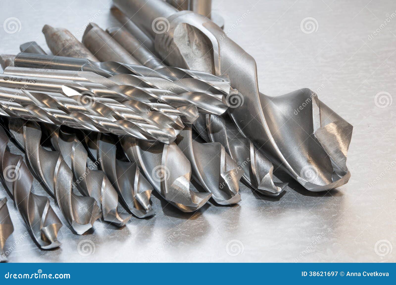Metal Drill Bits. Drilling and Milling Industry Stock Image - Image of ...