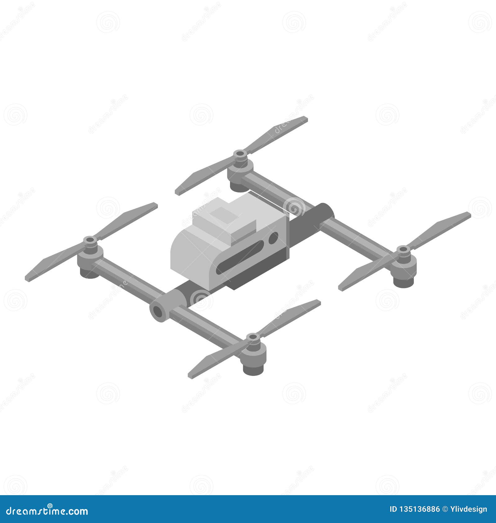 Metal Drone Icon, Isometric Style Stock Vector - Illustration of ...