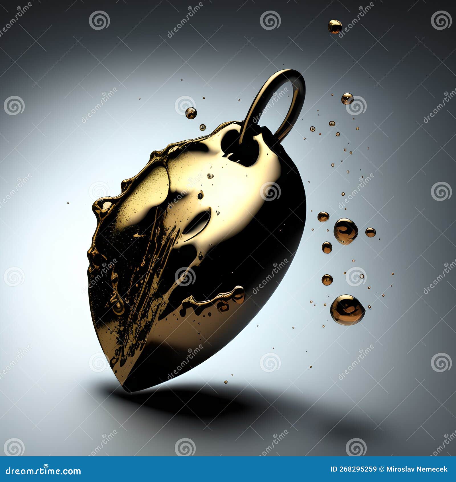 Metal Drop, Generative AI Illustration Stock Illustration ...