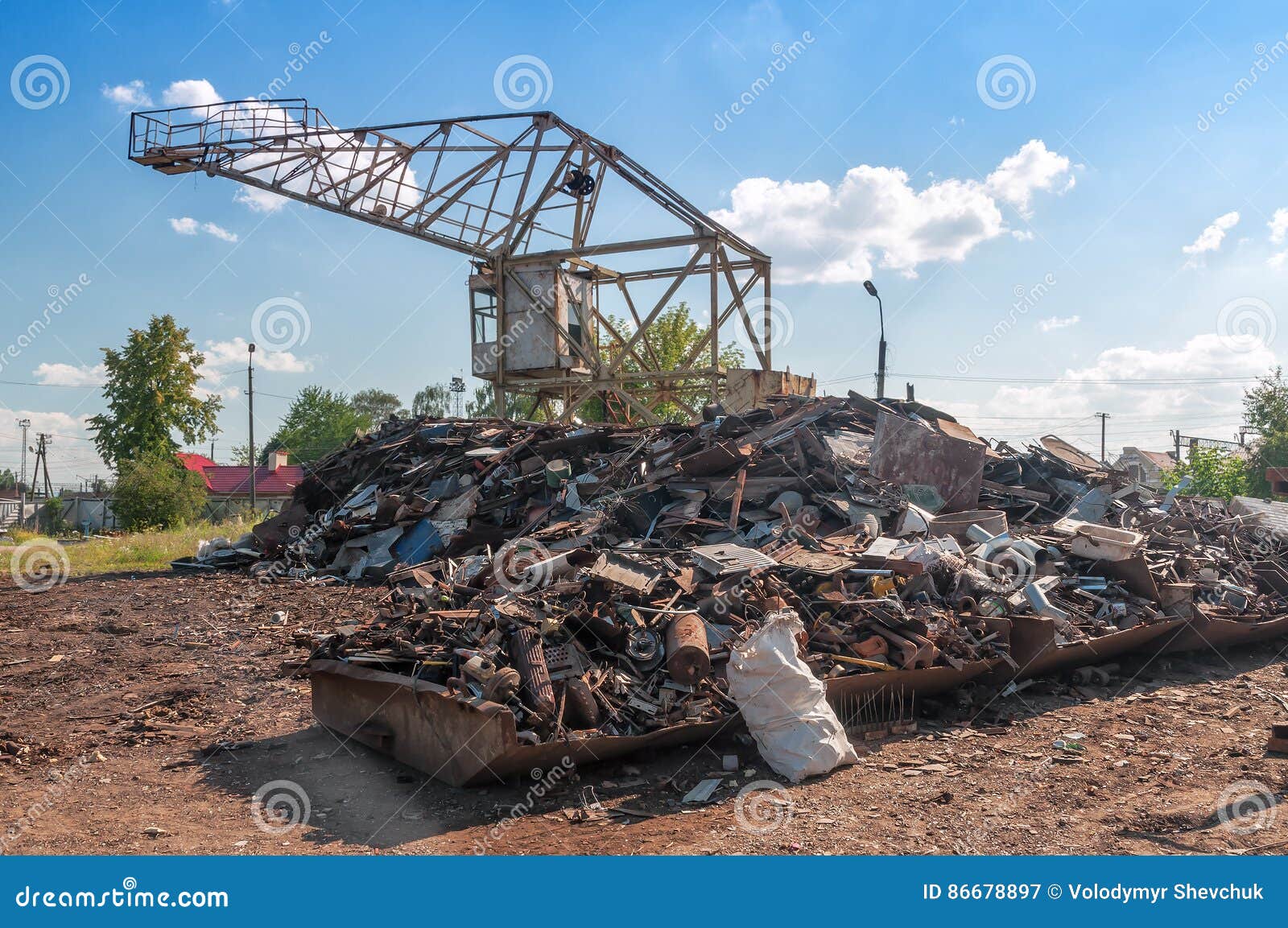 Metal dump, crane stock image. Image of dirty, landfill - 86678897