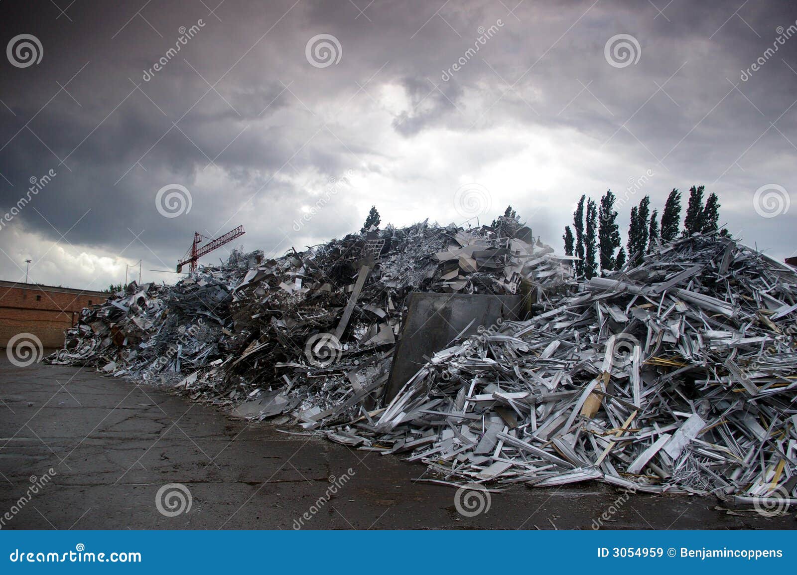 Metal dump ground stock image. Image of crane, dumping - 3054959