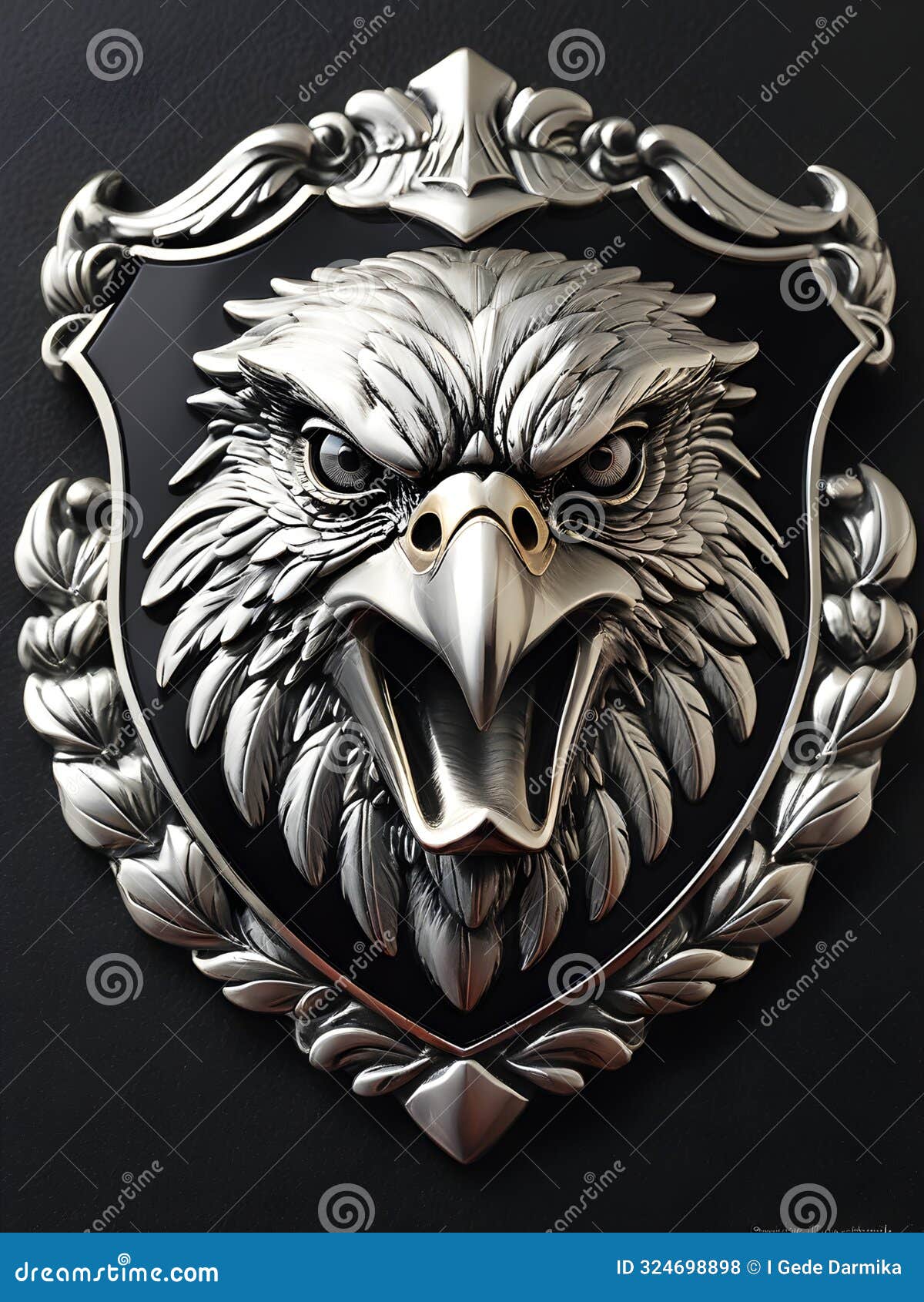 Metal Eagle Head Shield for Print Stock Illustration - Illustration of ...