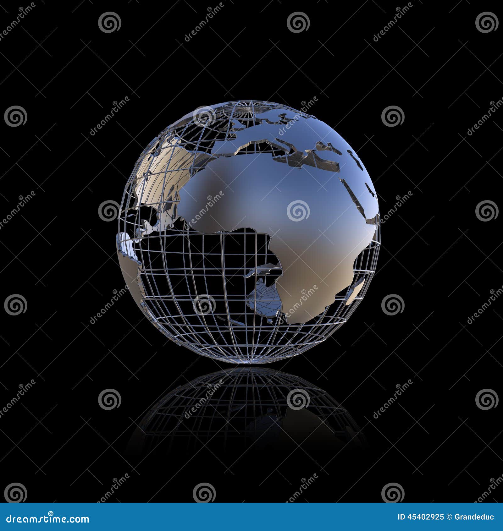 Metal earth globe stock illustration. Illustration of shiny - 45402925