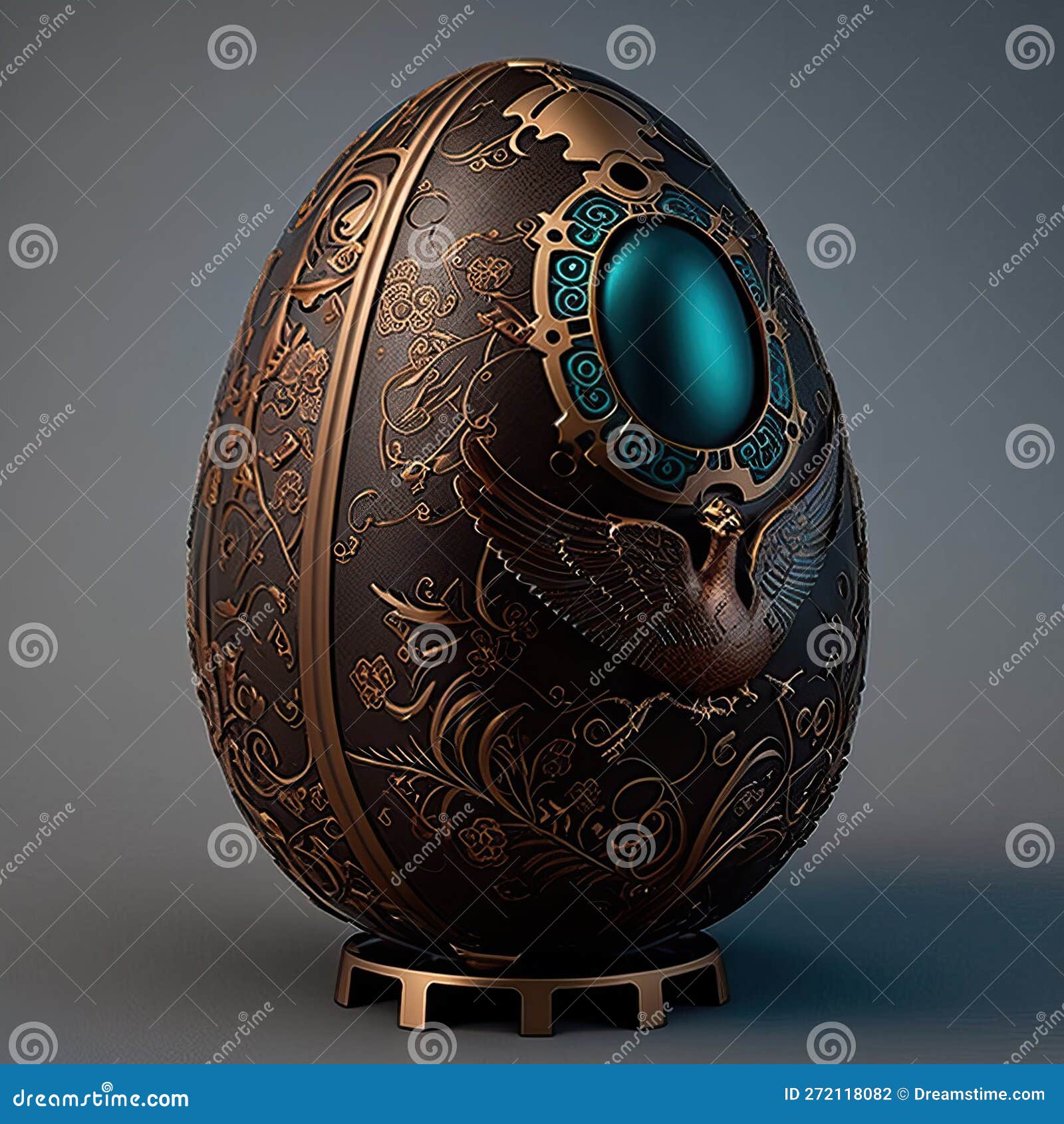 Metal Egg. Made in Steampunk Style Stock Illustration - Illustration of ...
