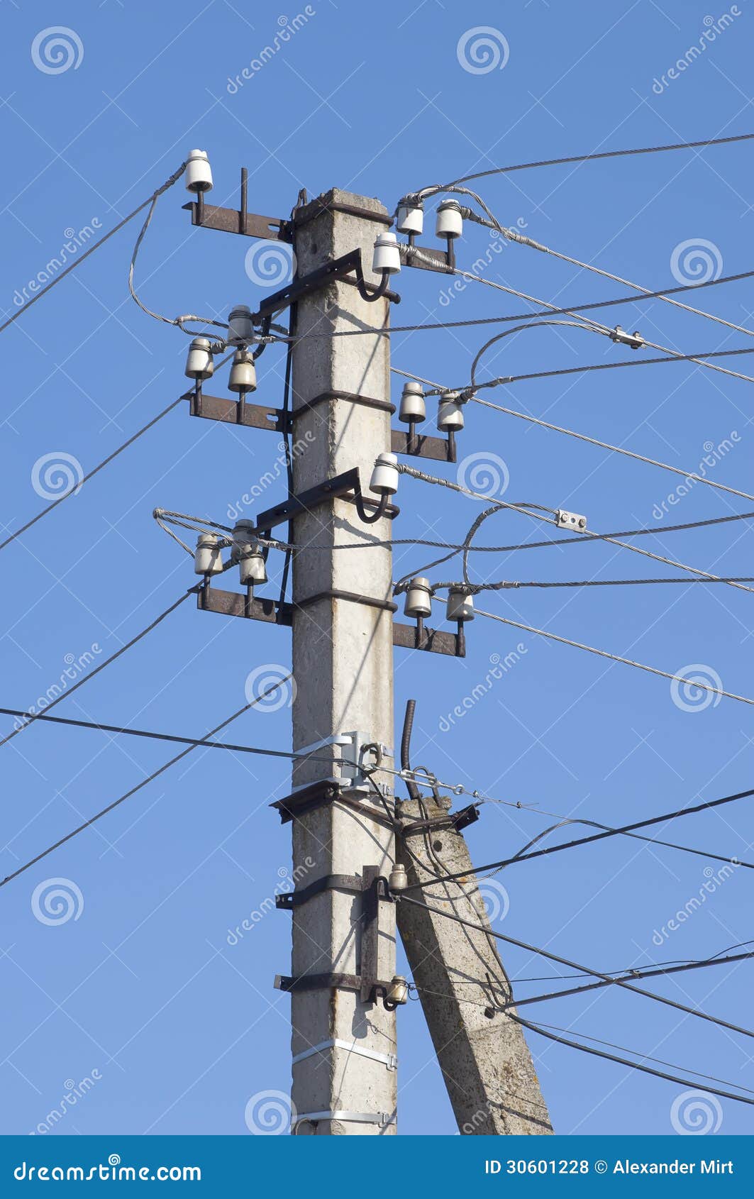 Metal electric post stock photo. Image of production - 30601228
