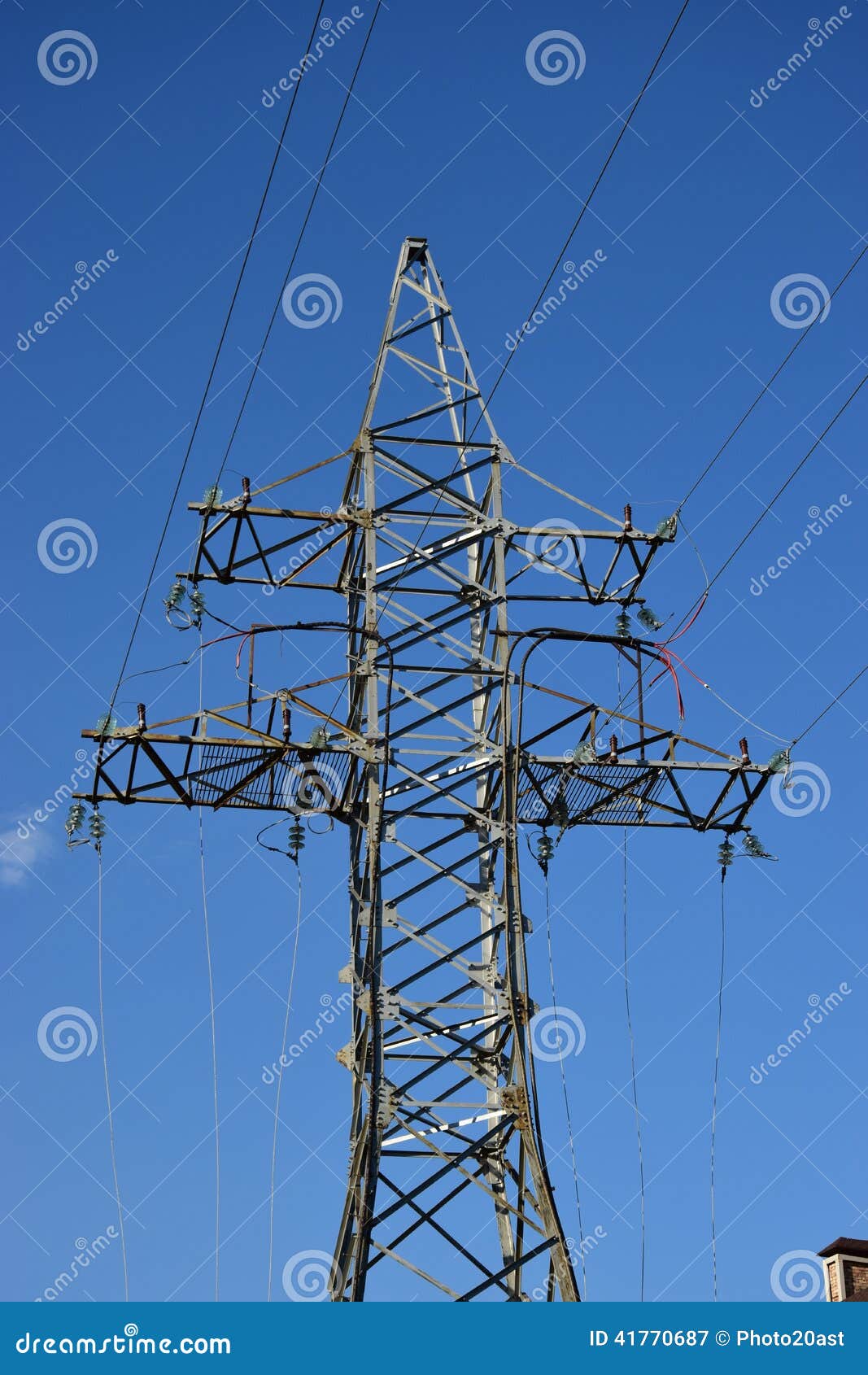 Metal electric pylon stock image. Image of metal, pylon - 41770687