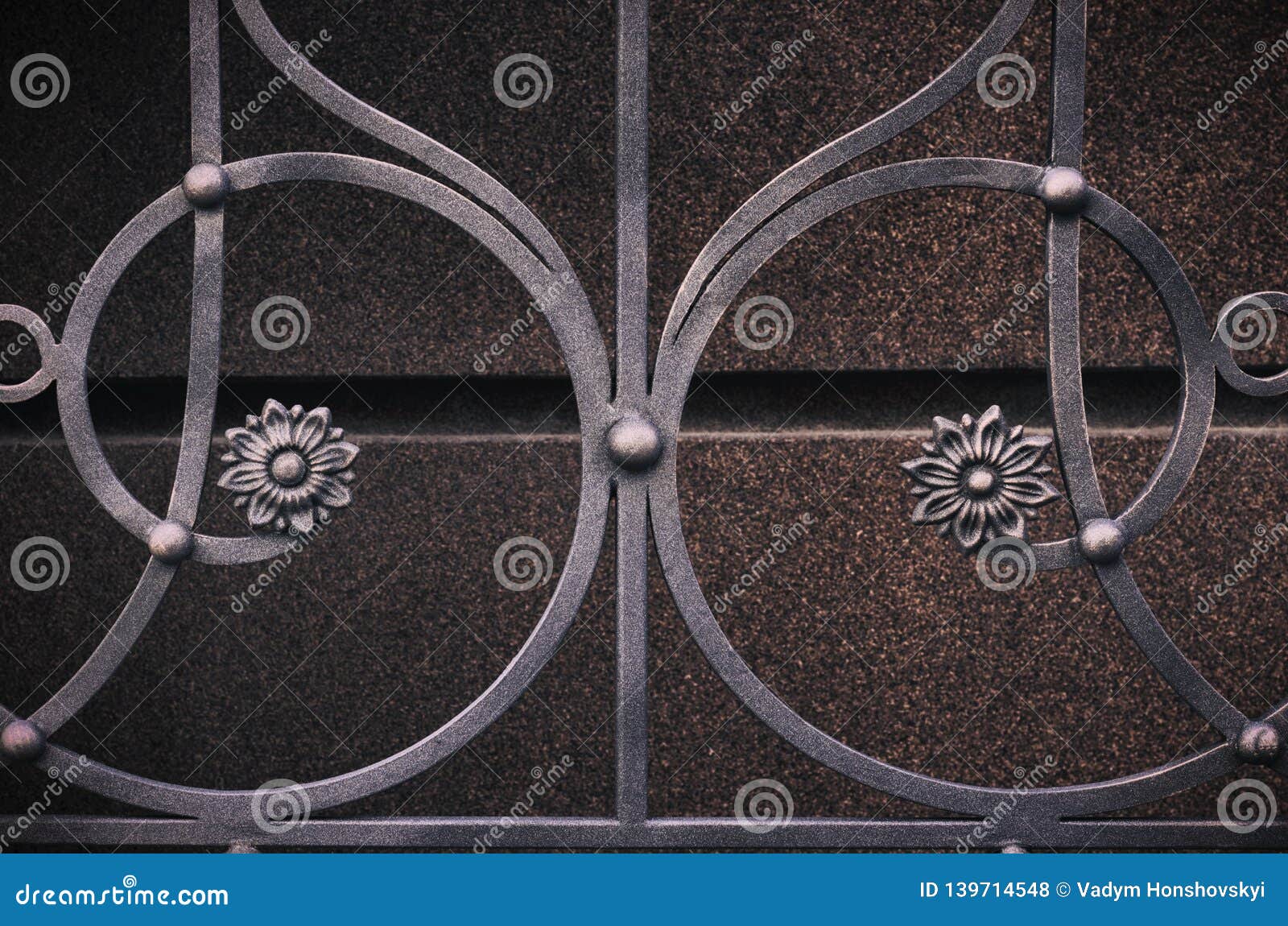 Metal Elements of the Fence. Decorative Forging Stock Photo - Image of ...