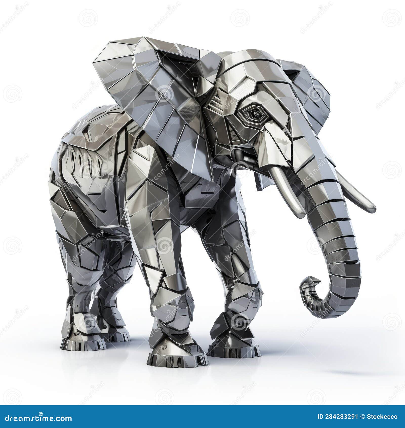 Metal Elephant Sculpture: Digital Constructivism Inspired 3d Model ...