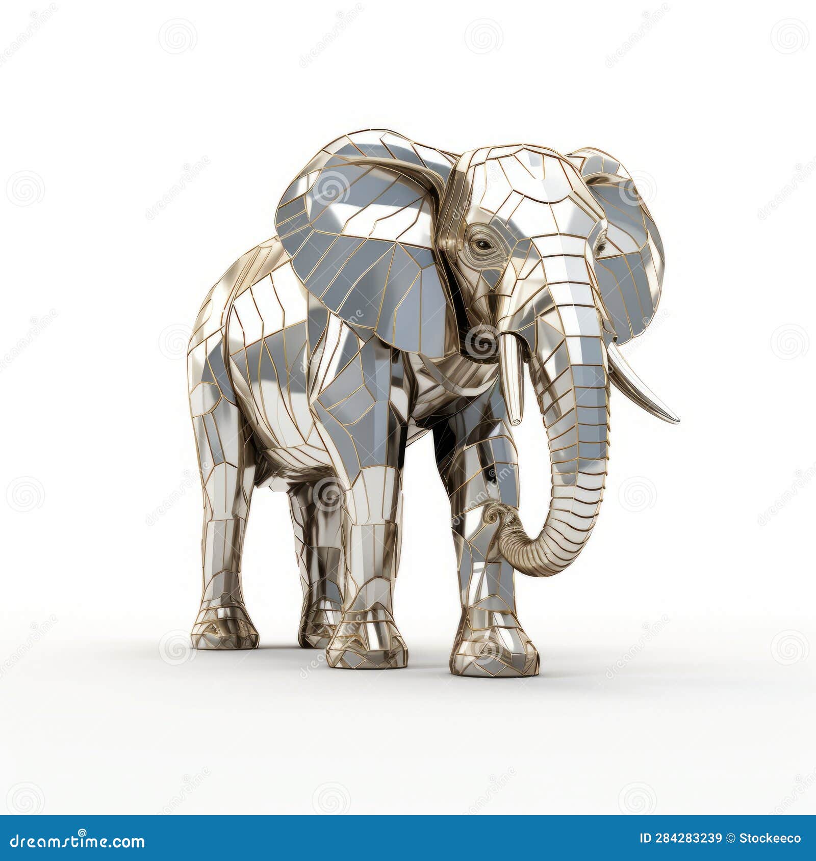 Metal Elephant Sculpture: Digital Constructivism Inspired 3d Model ...