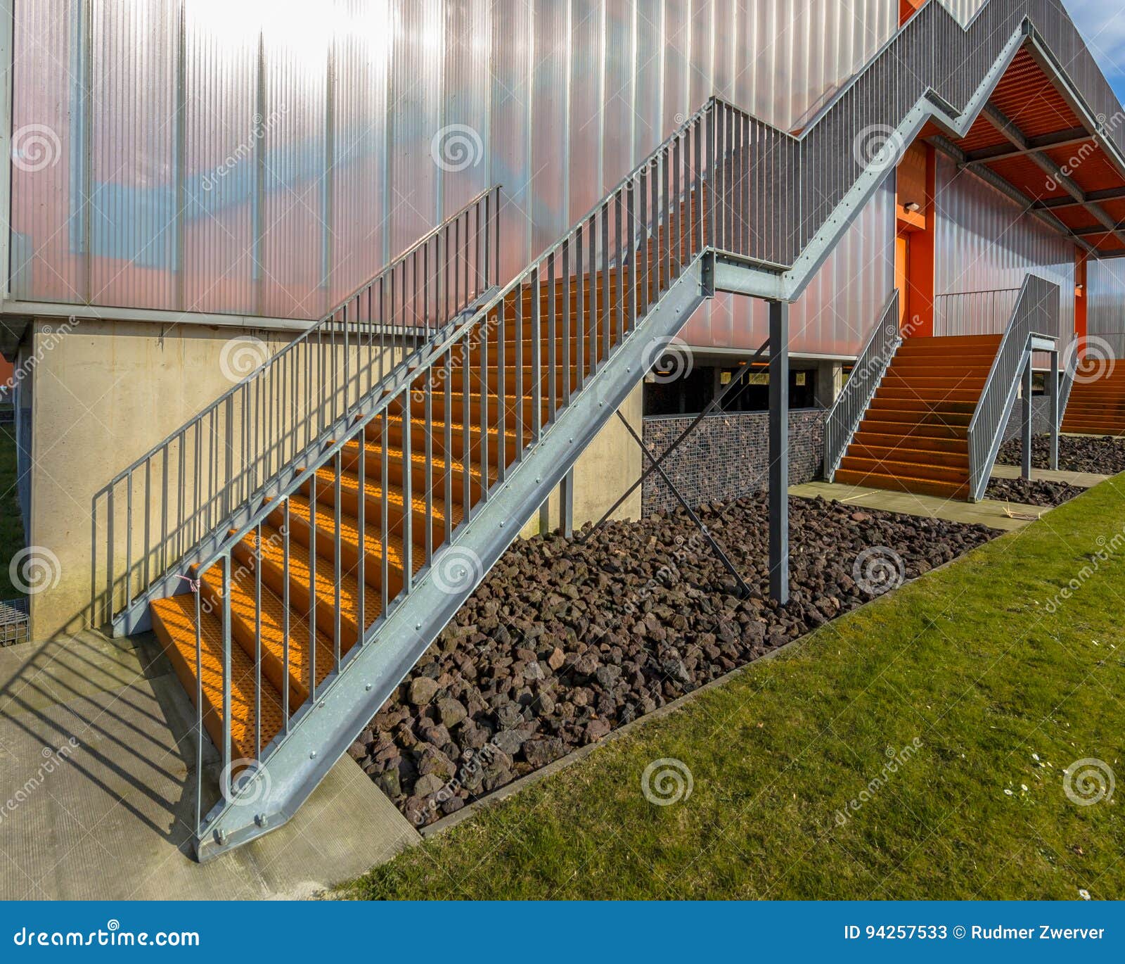 Metal Emergency Exit Ladder Stock Image - Image of design, housing ...