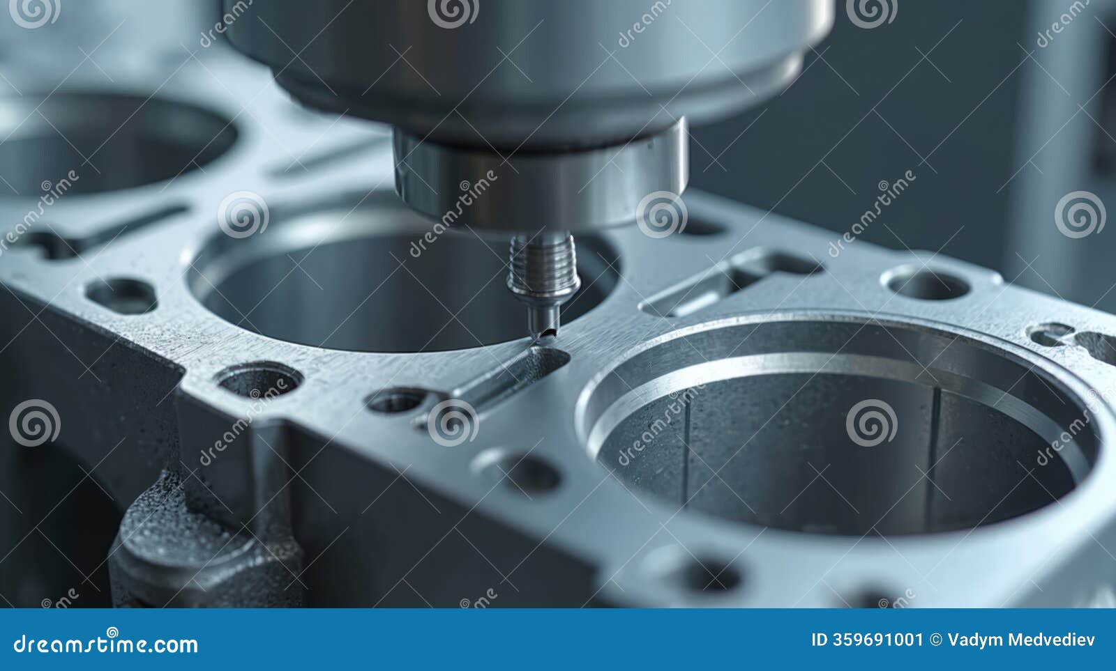 Metal Engine Block Part on Precise Dimension Measurement Using Probe ...