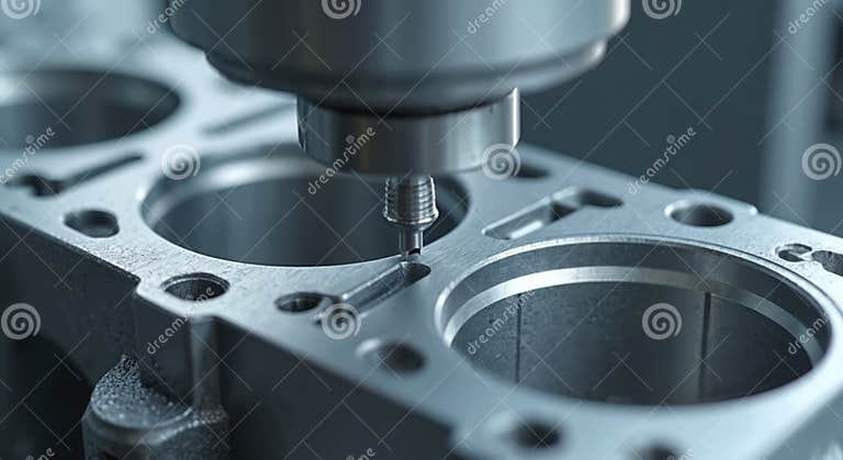 Metal Engine Block Part on Precise Dimension Measurement Using Probe ...