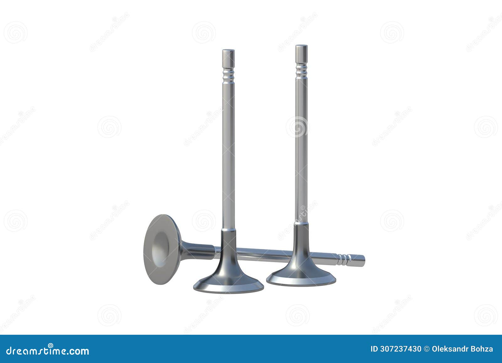 Metal Engine Valves Isolated on White Background. Stock Illustration ...