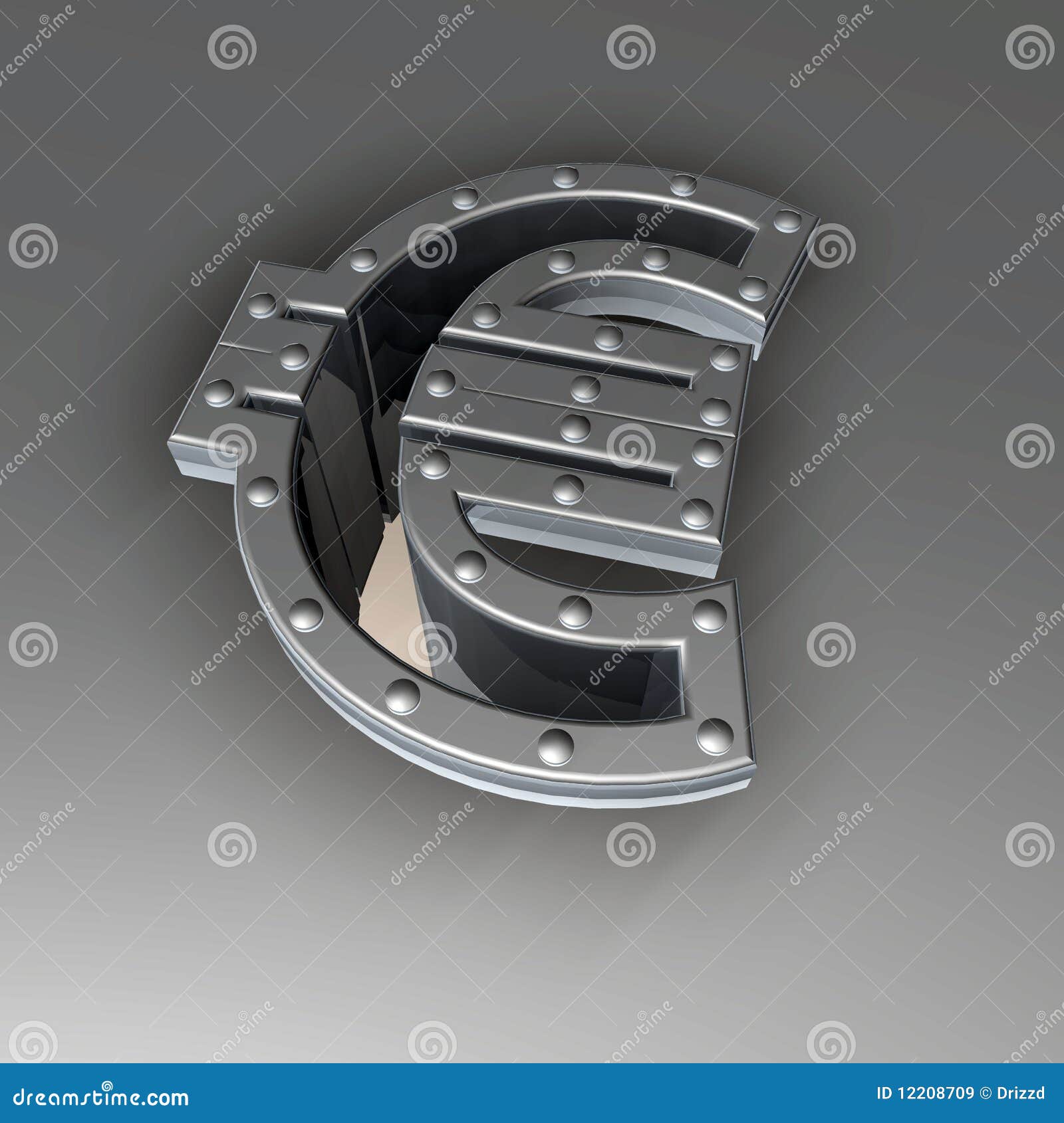 Metal euro symbol stock illustration. Illustration of tresor - 12208709