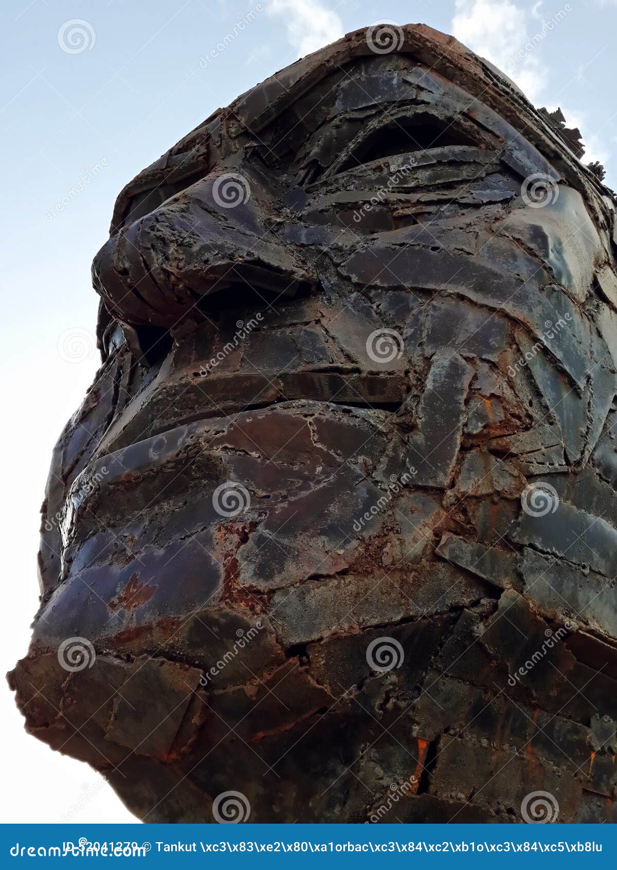 Metal face sculpture stock image. Image of rusty, metal - 52041279