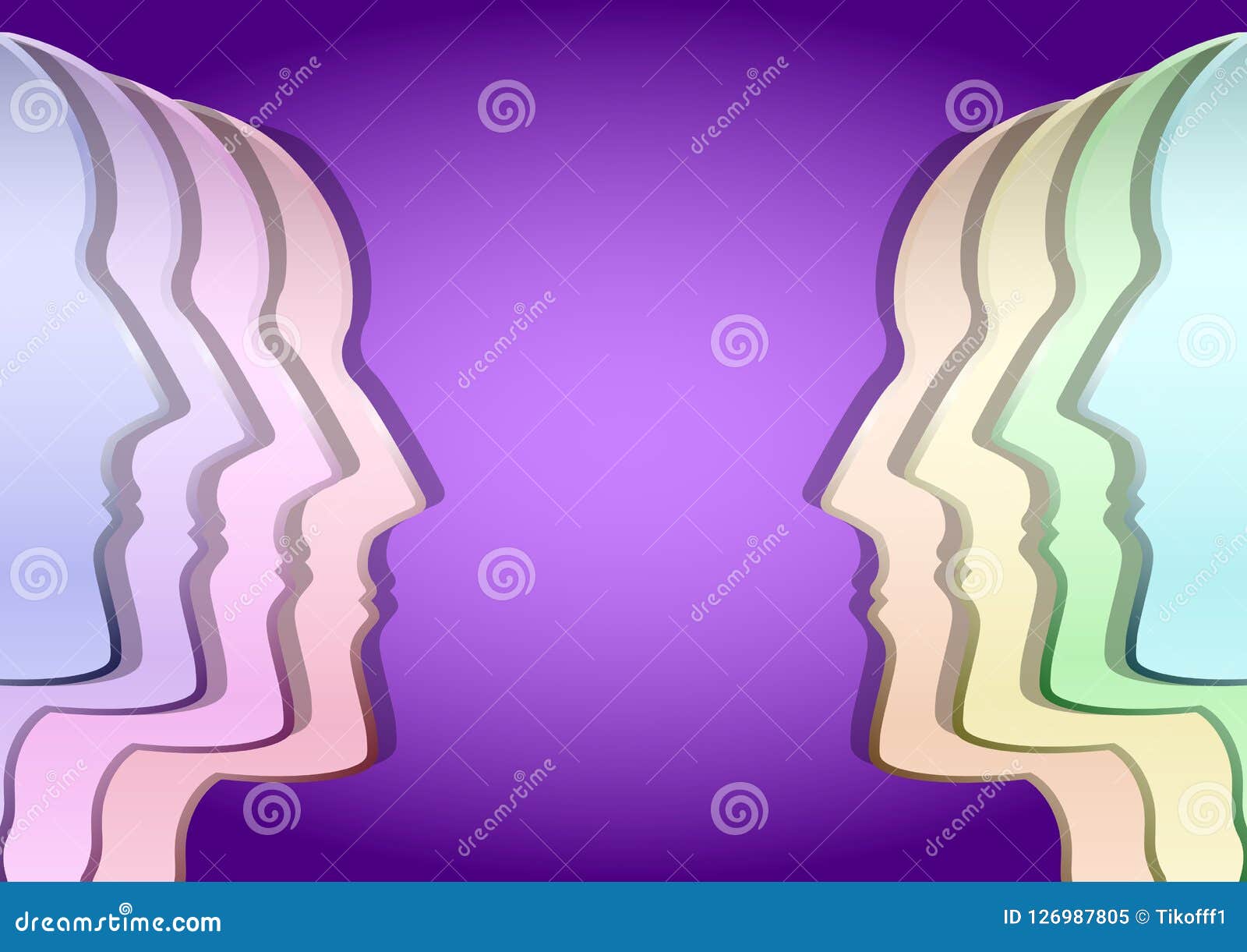 Metal Faces in Profile in Different Colors Stock Vector - Illustration ...