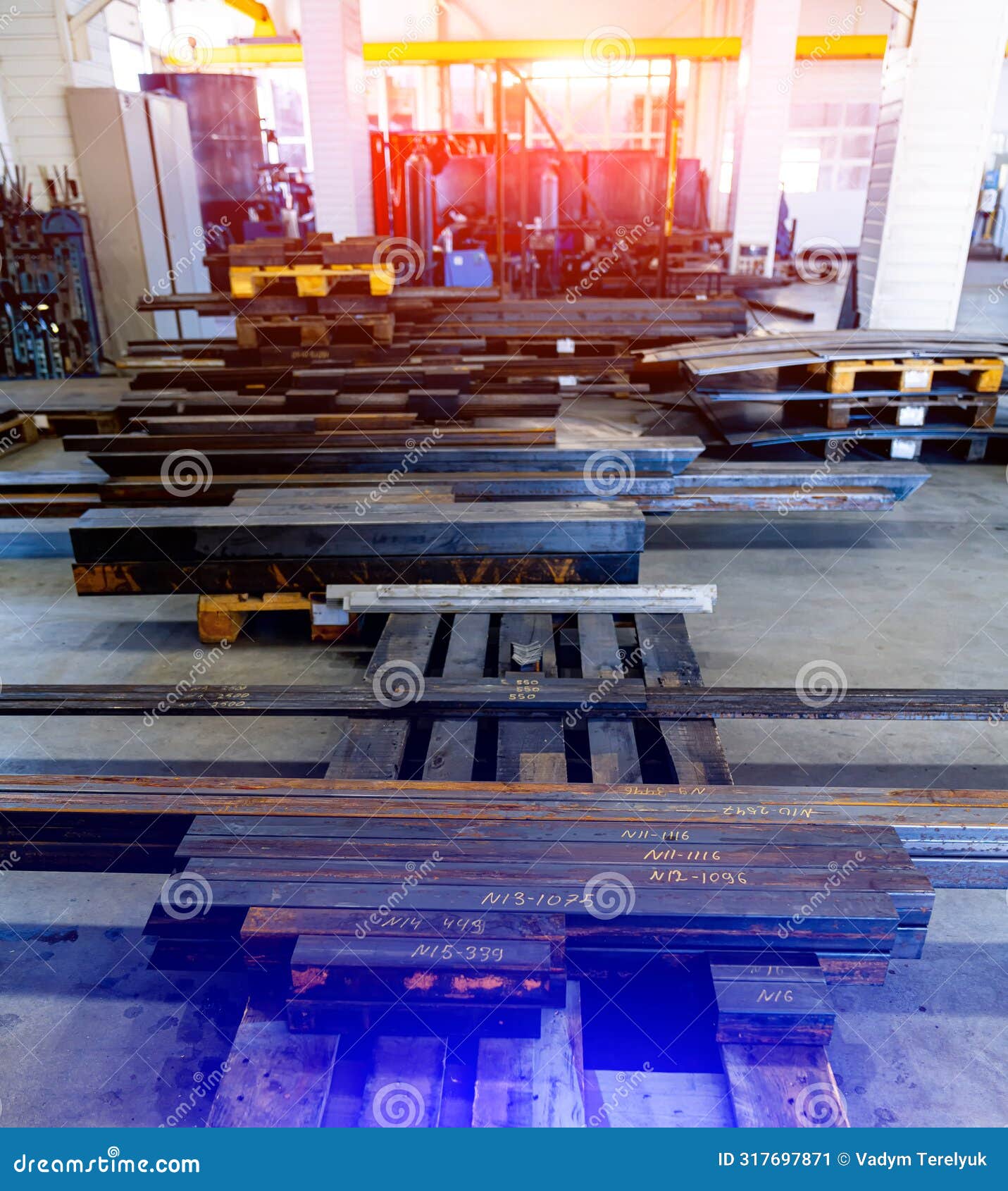 Metal Factory Production. Steel Engineering Workshop Technology Stock ...