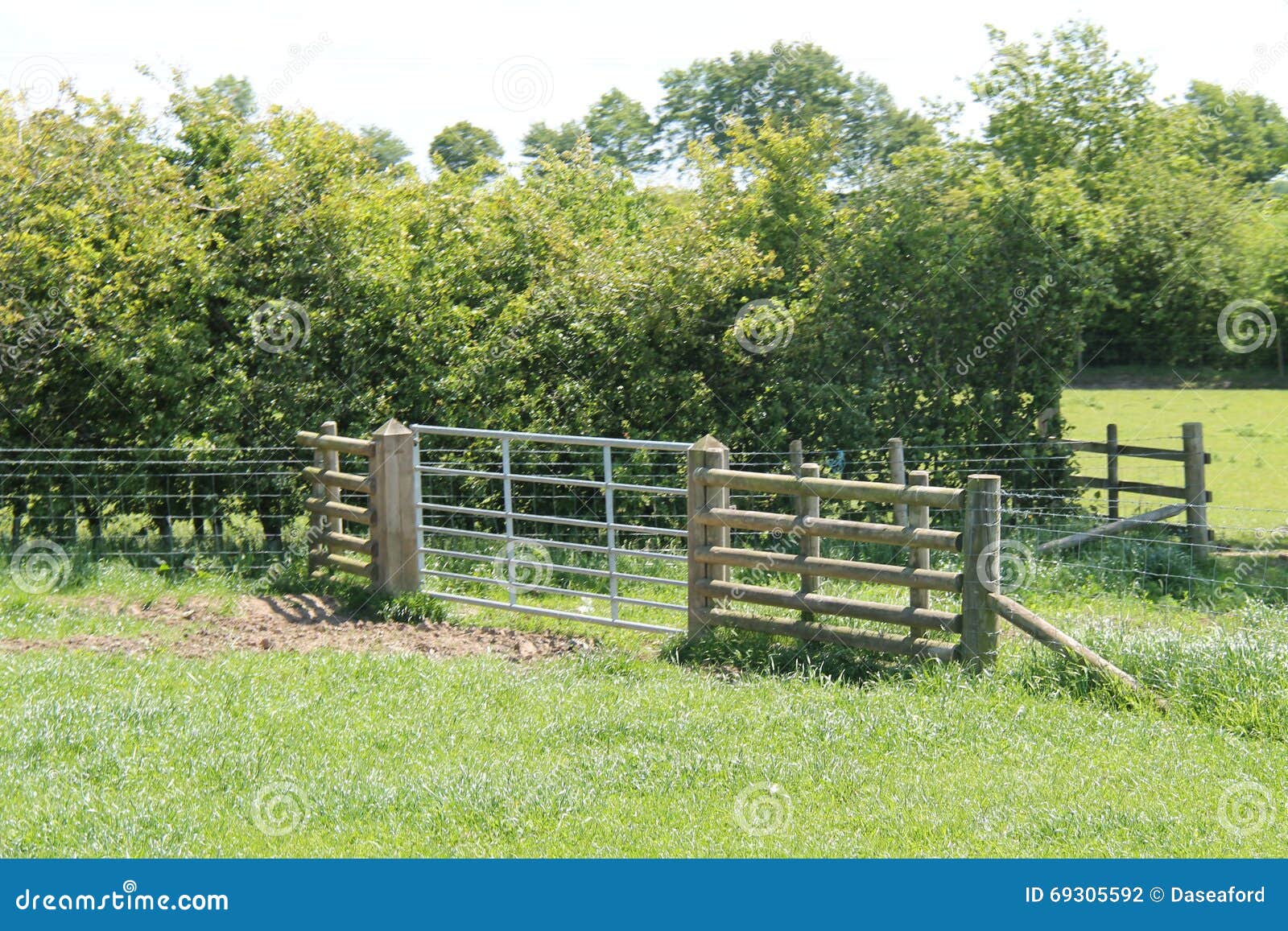 Metal Farm Gate. stock photo. Image of bridleway, hike - 69305592