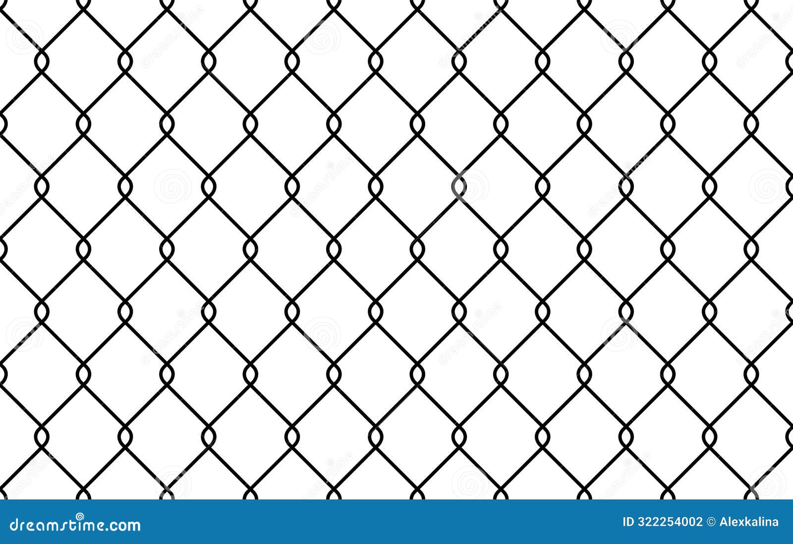 Seamless Metal Fence Background with a Mesh Steel Chain Pattern. Vector ...