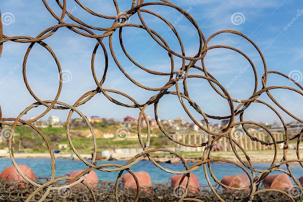 Metal fence loading dock stock photo. Image of steel - 140052672