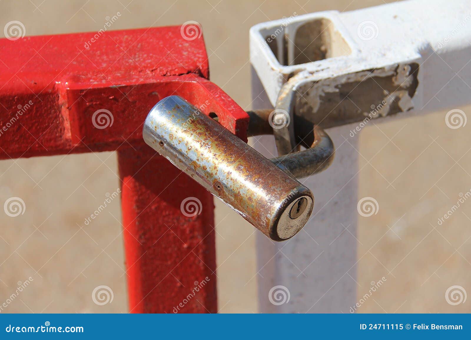 Metal fence and lock stock image. Image of closeup, lock - 24711115